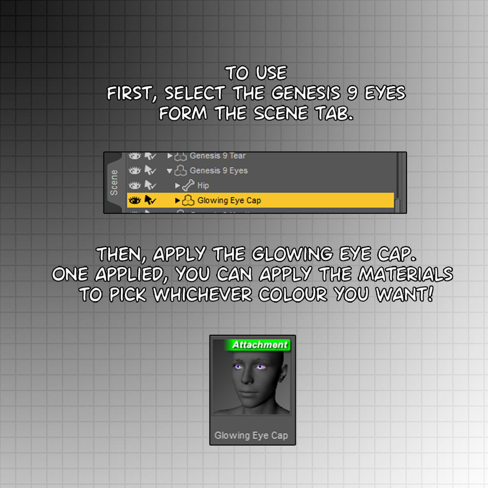 Set of 10 Glowing Eyes for Genesis 9 - Daz Content by janey