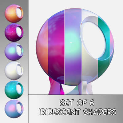 Set of 6 Iridescent Shaders - Daz Content by janey