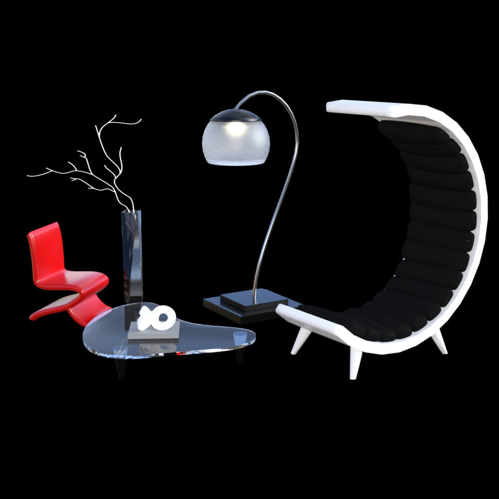 Set of 6 Modern Furniture Props - Daz Content by janey