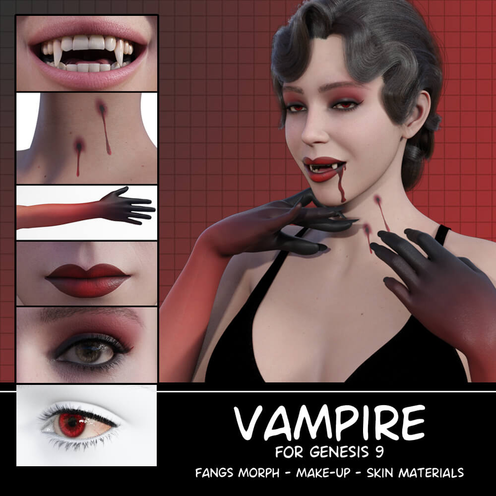 Vampire Set for Genesis 9 - Daz Content by janey