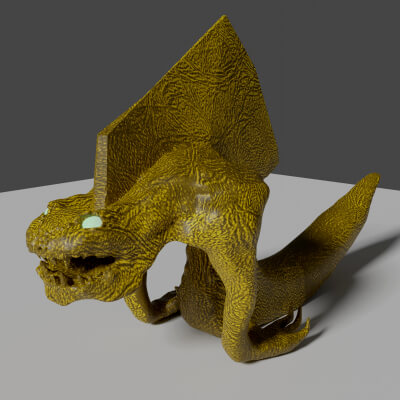 Ancient Lizard With a Long Tail and Arms - 3D Model by japanzanuda