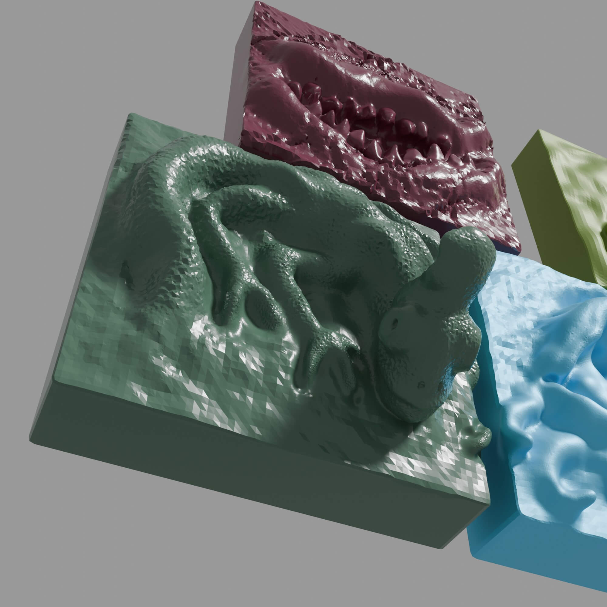 Animal and Alien Tile Set - 3D Model by japanzanuda