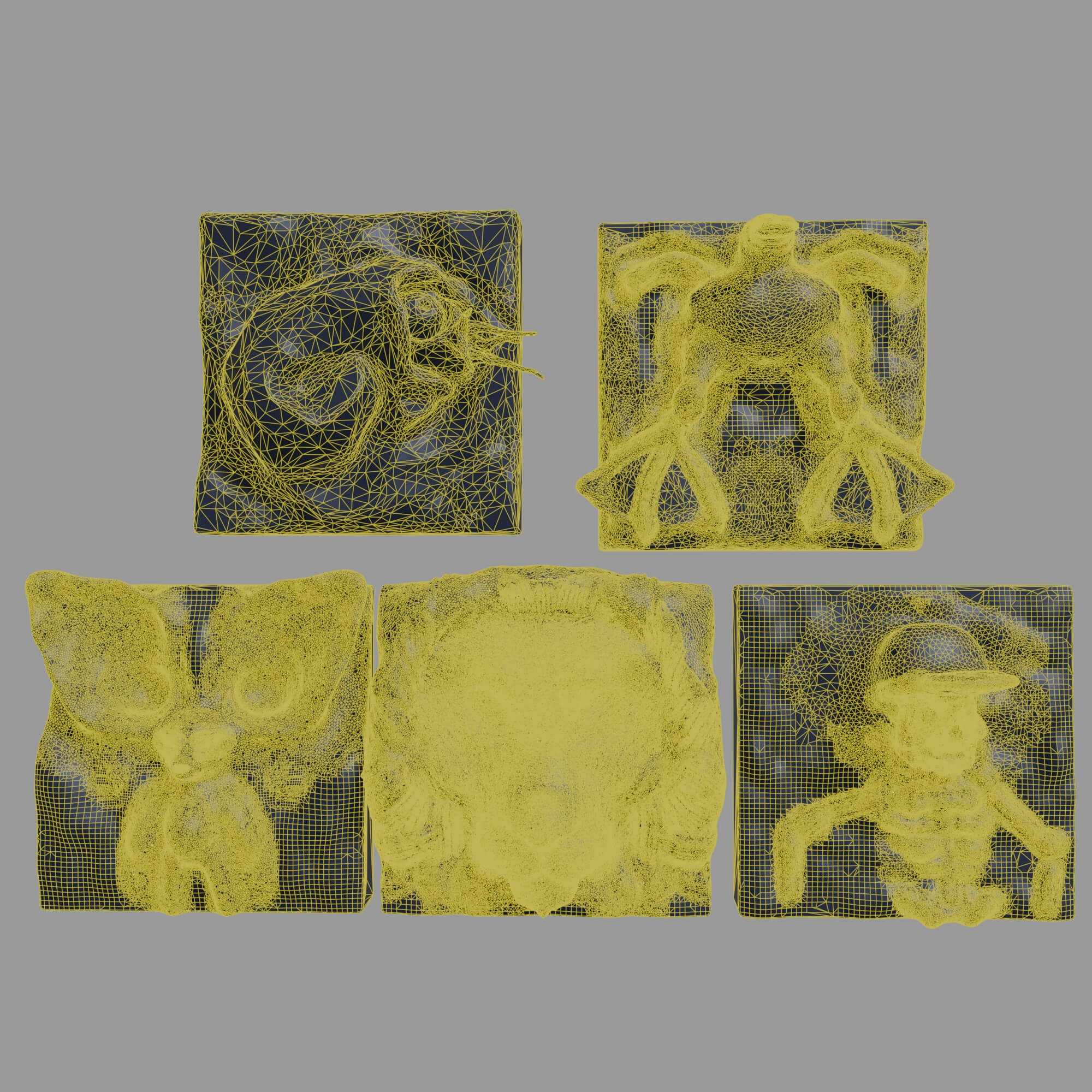 Animal and Skeleton Tile Set - 3D Model by japanzanuda