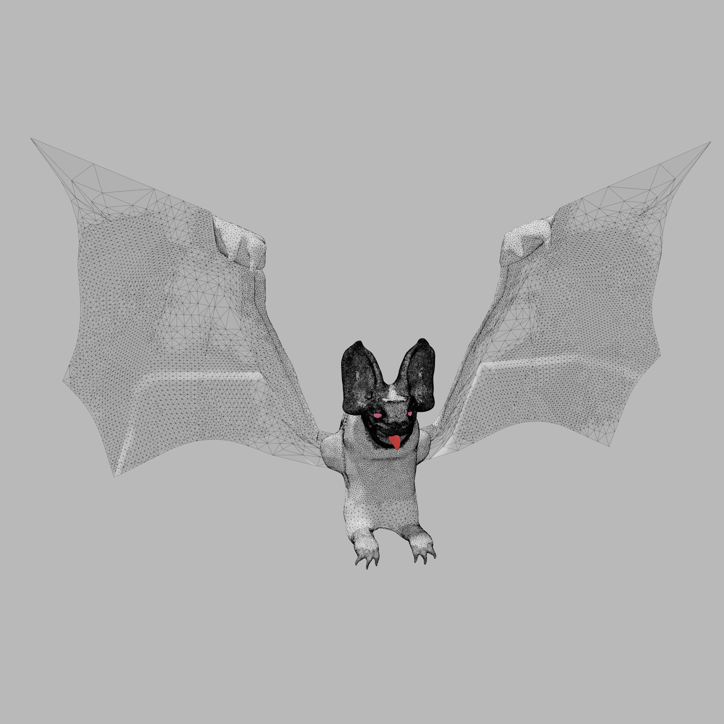 Demonic Bat With an Ugly Nose - 3D Model by japanzanuda