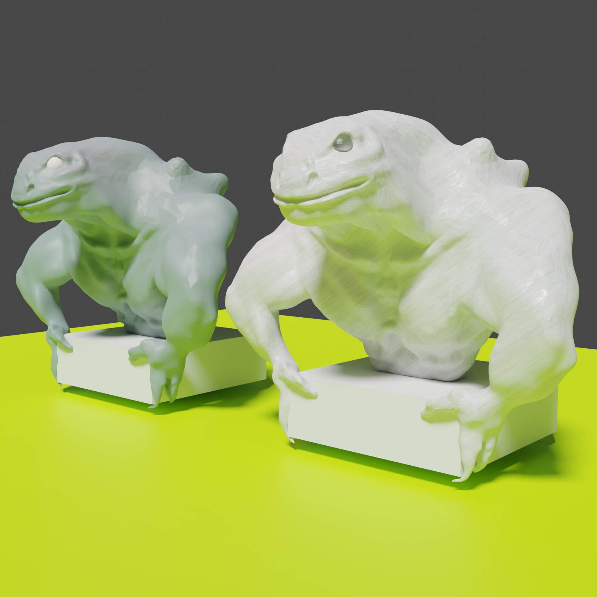 Bust or Statue of The Ancient Lizard God or Just a Lizard - 3D Model by ...