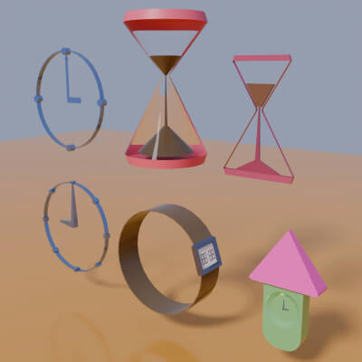 Clock Icons and Time - 3D Model by japanzanuda