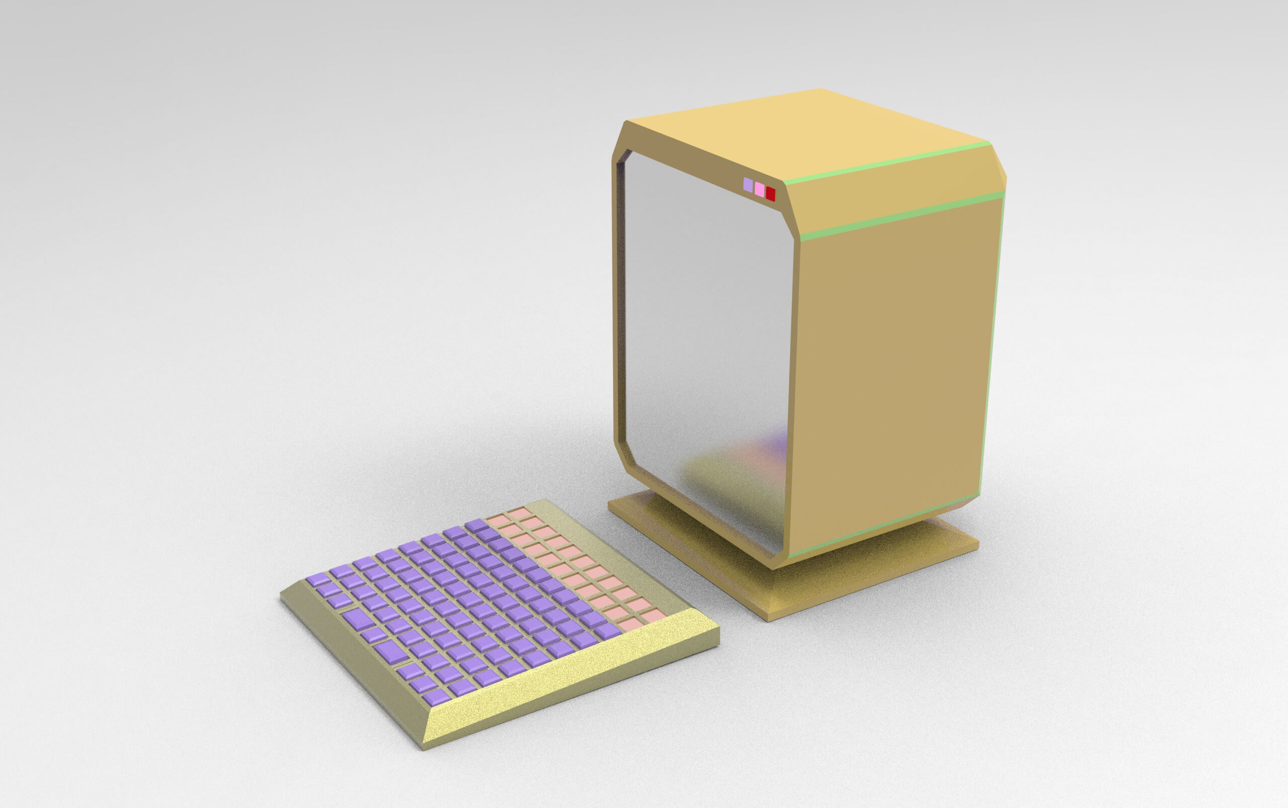 Monitor and Keyboard - 3D Model by japanzanuda