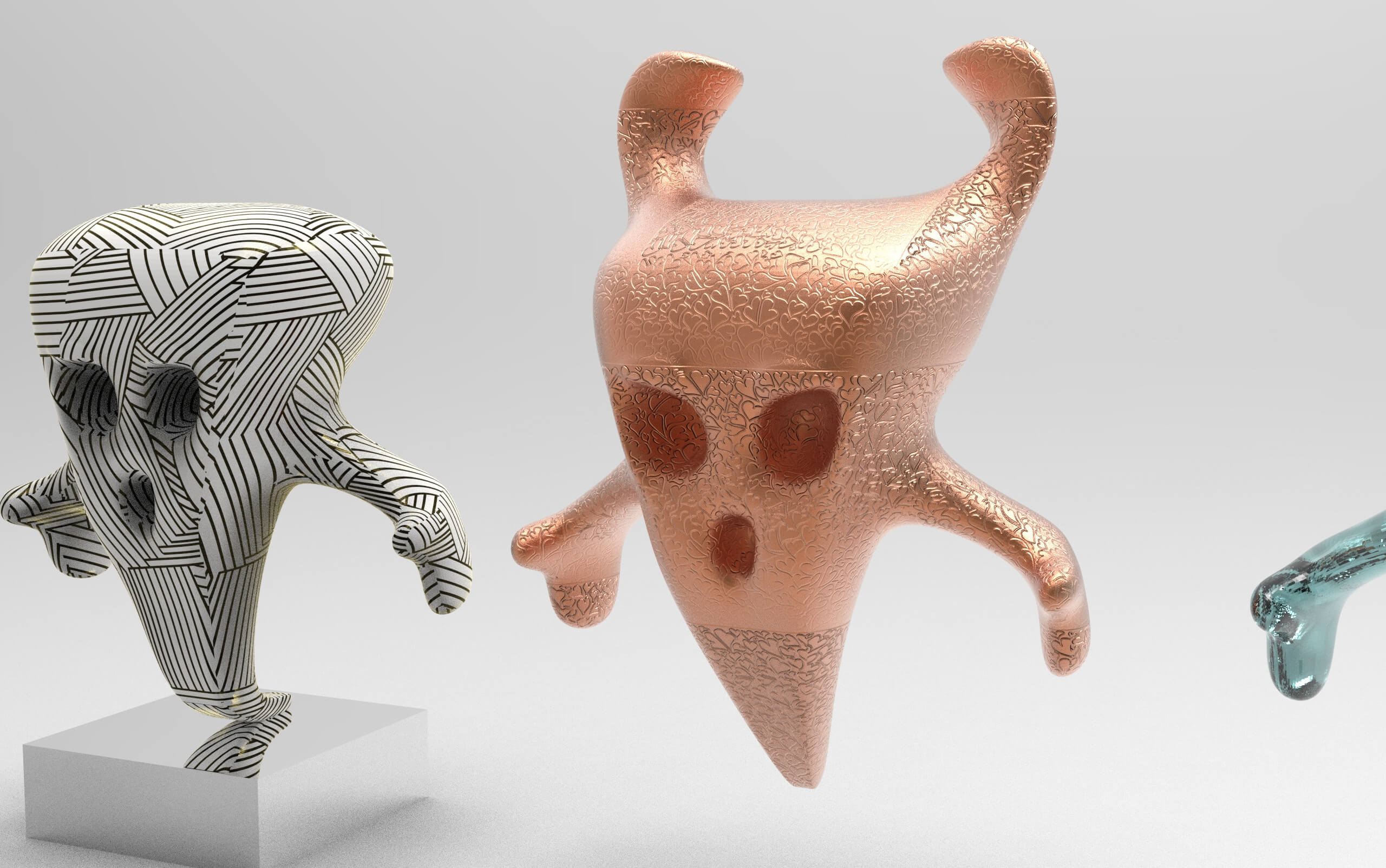 Cute Ghosts - 3D Model by japanzanuda