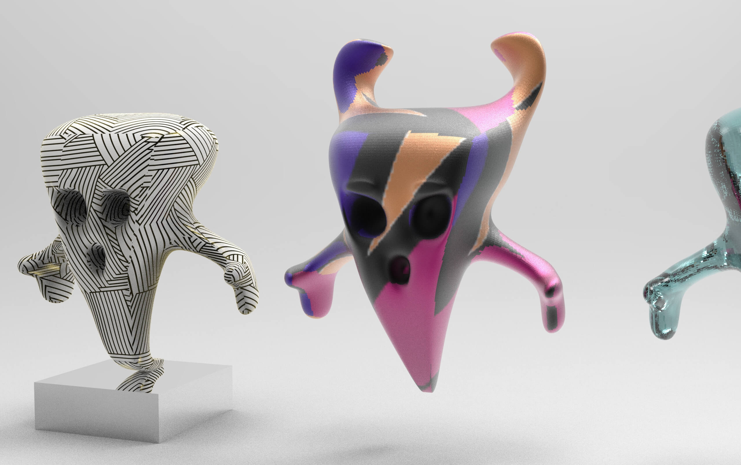 Cute Ghosts - 3D Model by japanzanuda