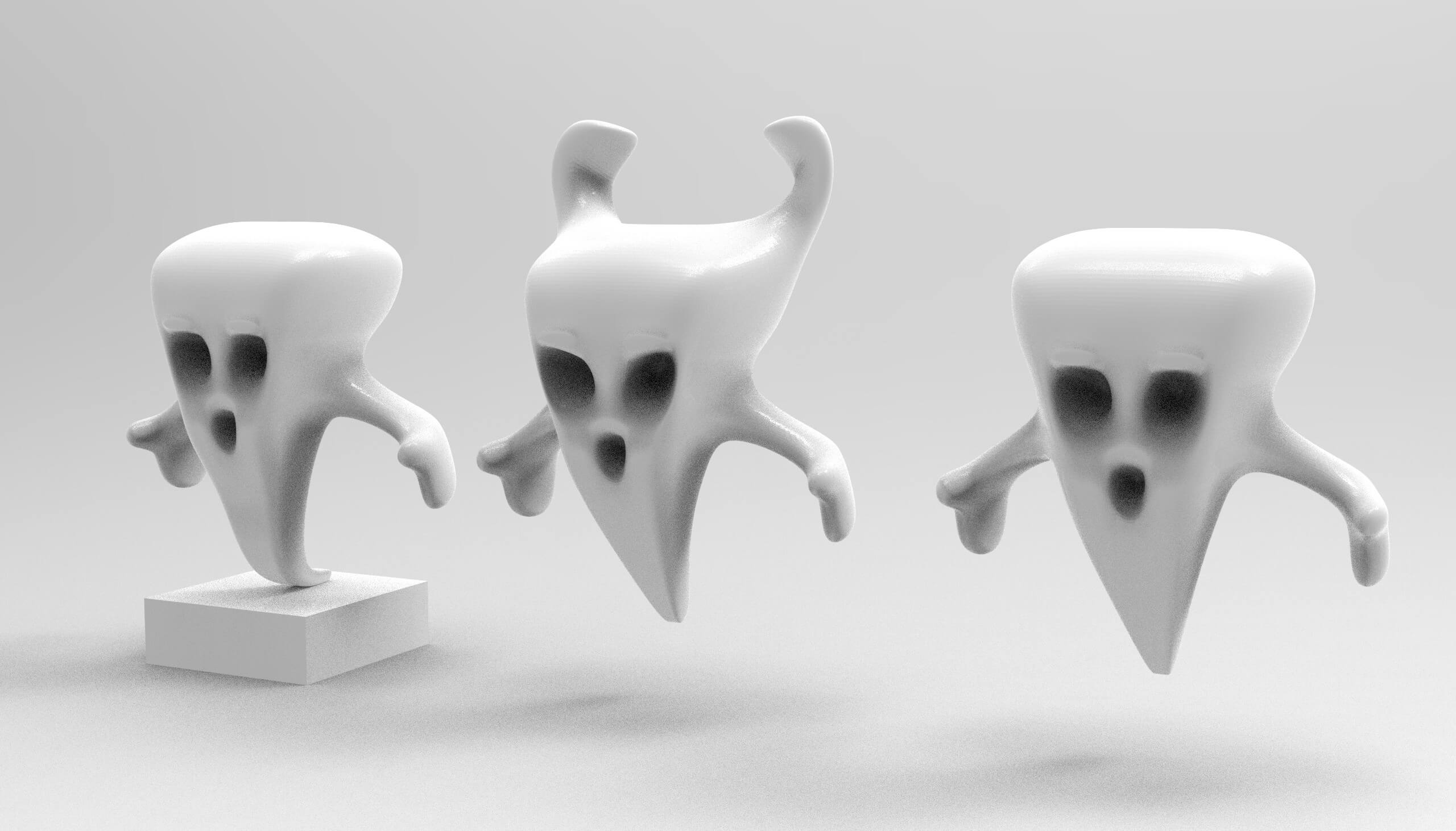Cute Ghosts - 3D Model by japanzanuda