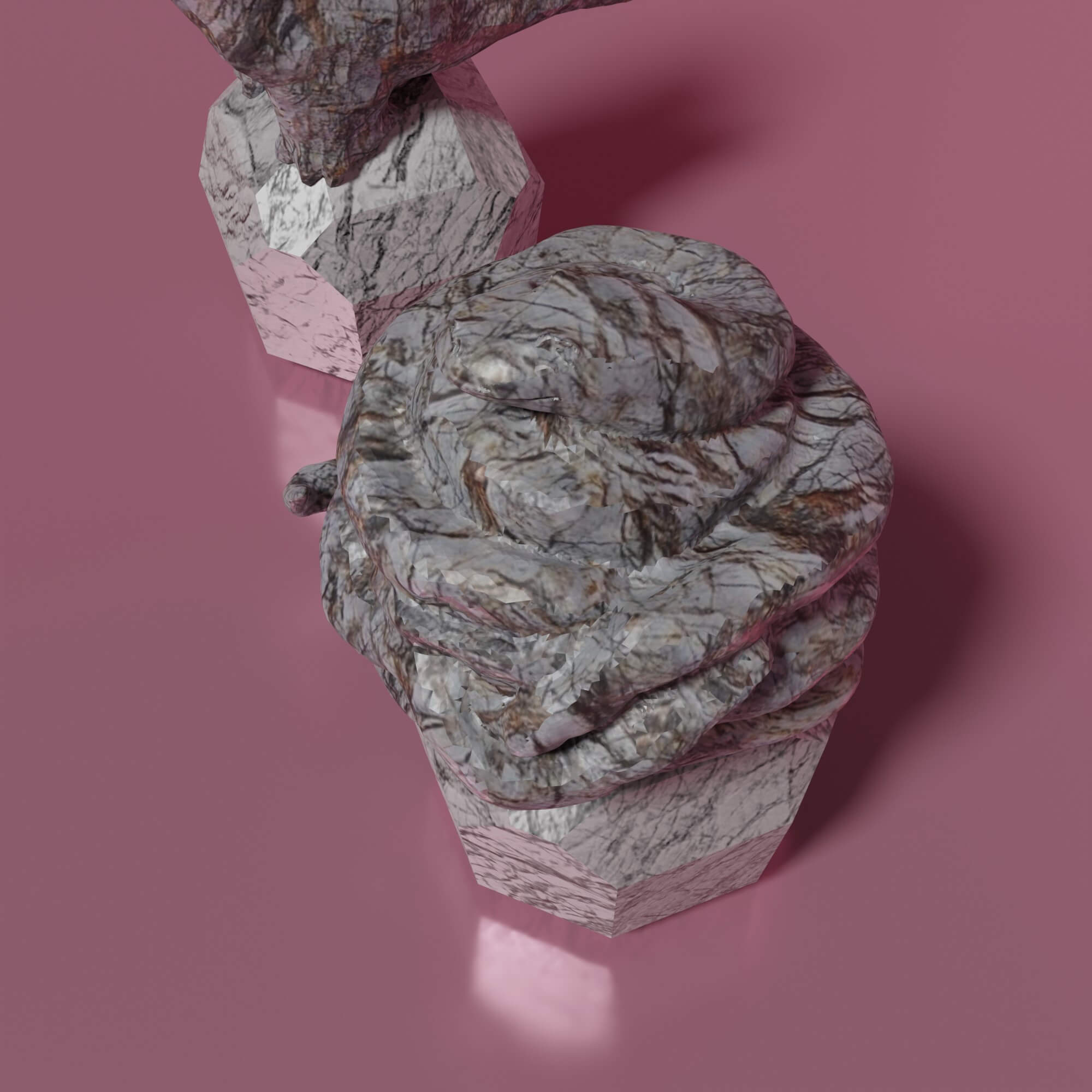 Dragon and Snake Statues on Stones - 3D Model by japanzanuda