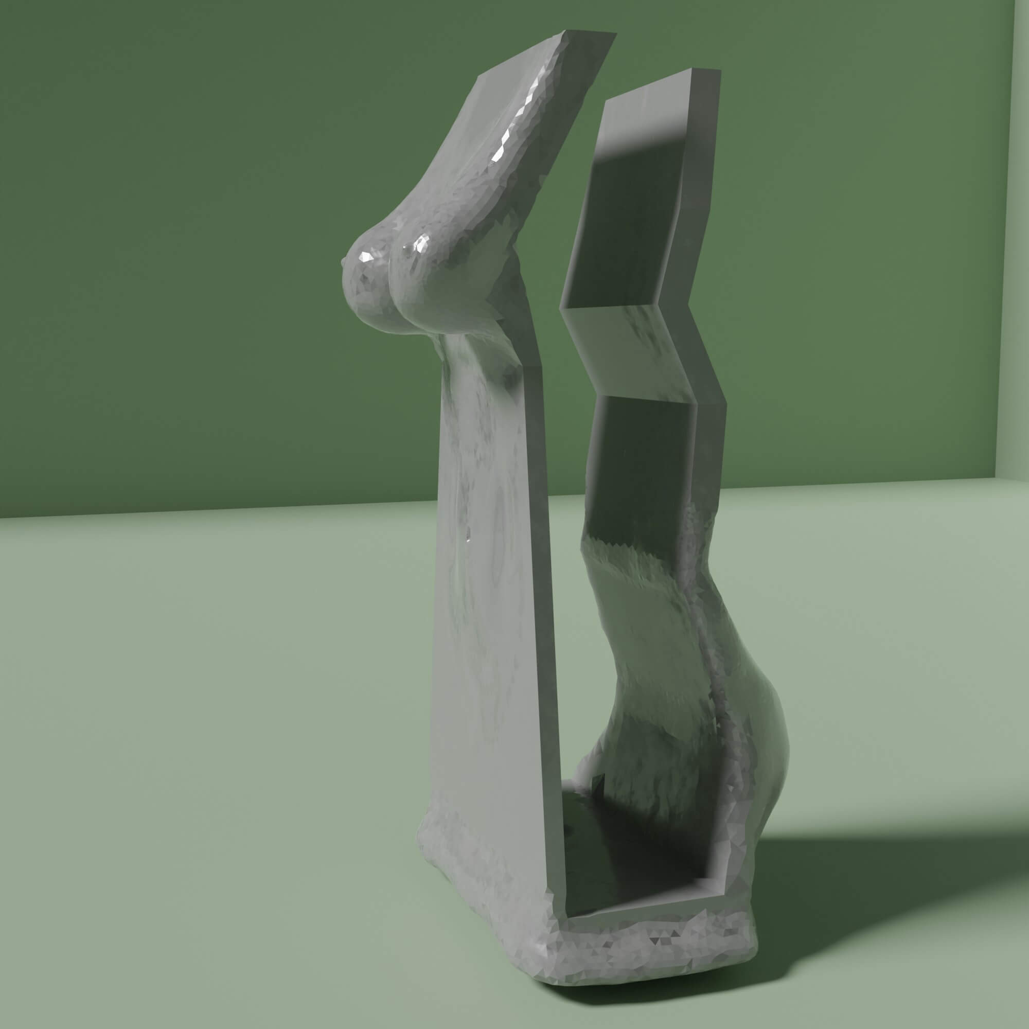 Female Stone Statue or Monument - 3D Model by japanzanuda