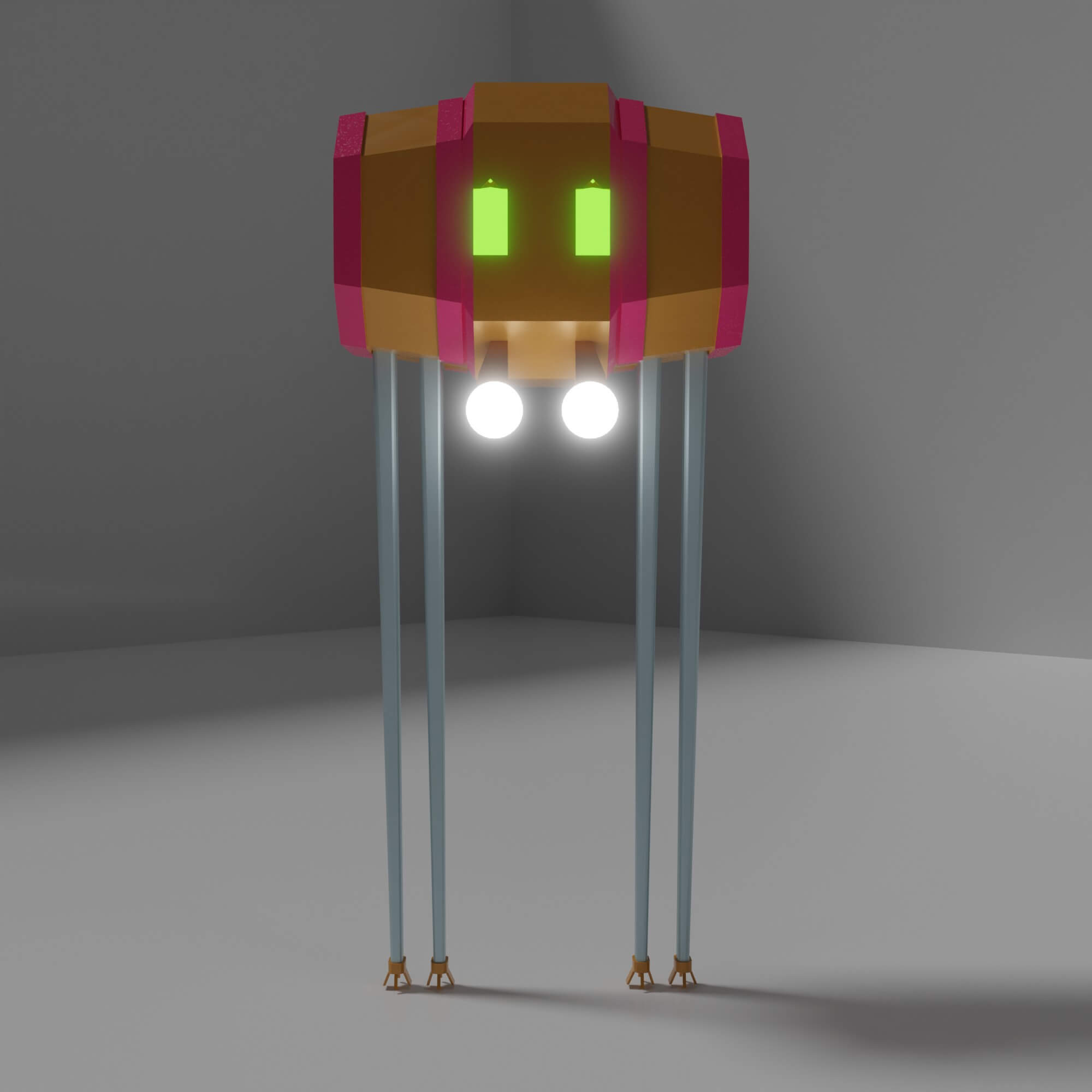 Four-Legged Robot With a Big Head 3D Model by japanzanuda