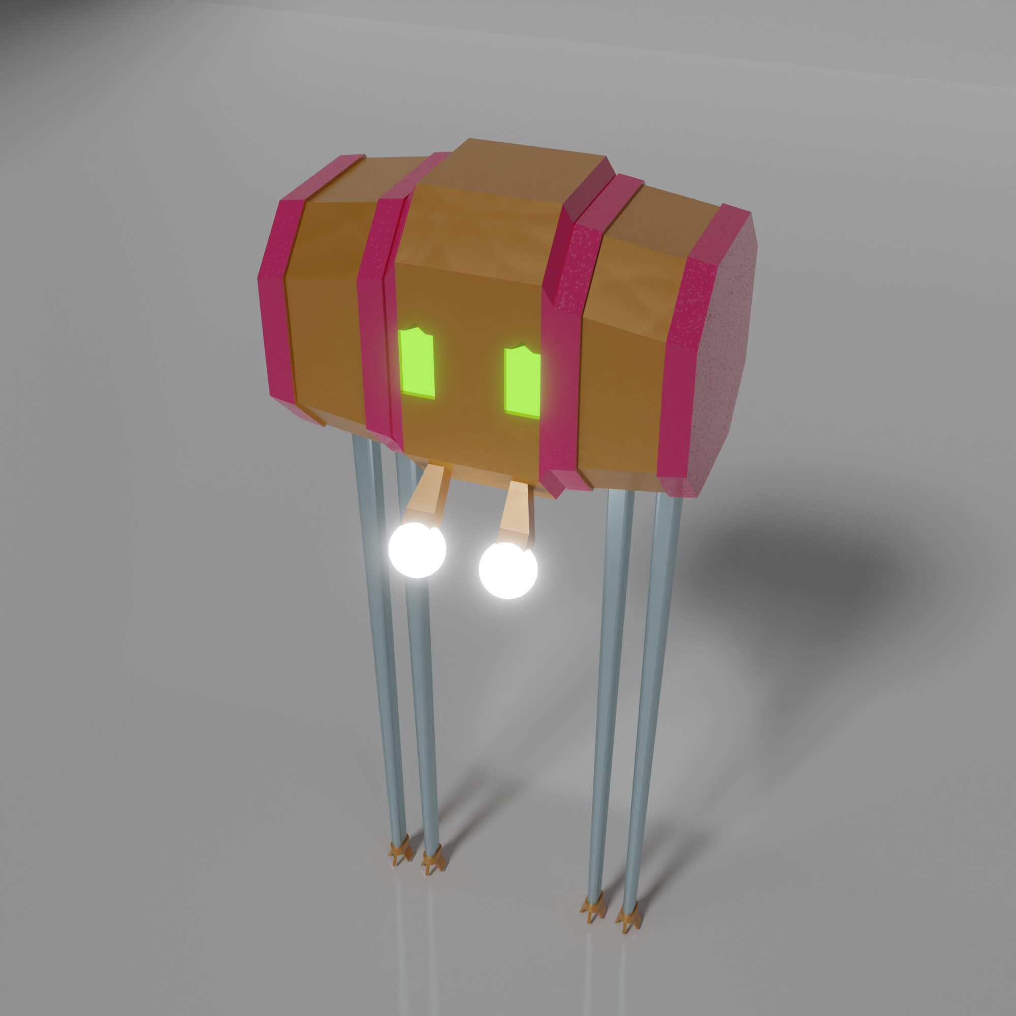 Four-Legged Robot With a Big Head 3D Model by japanzanuda
