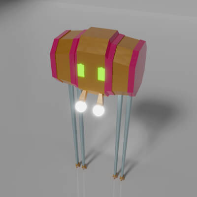 Four-Legged Robot With a Big Head 3D Model by japanzanuda