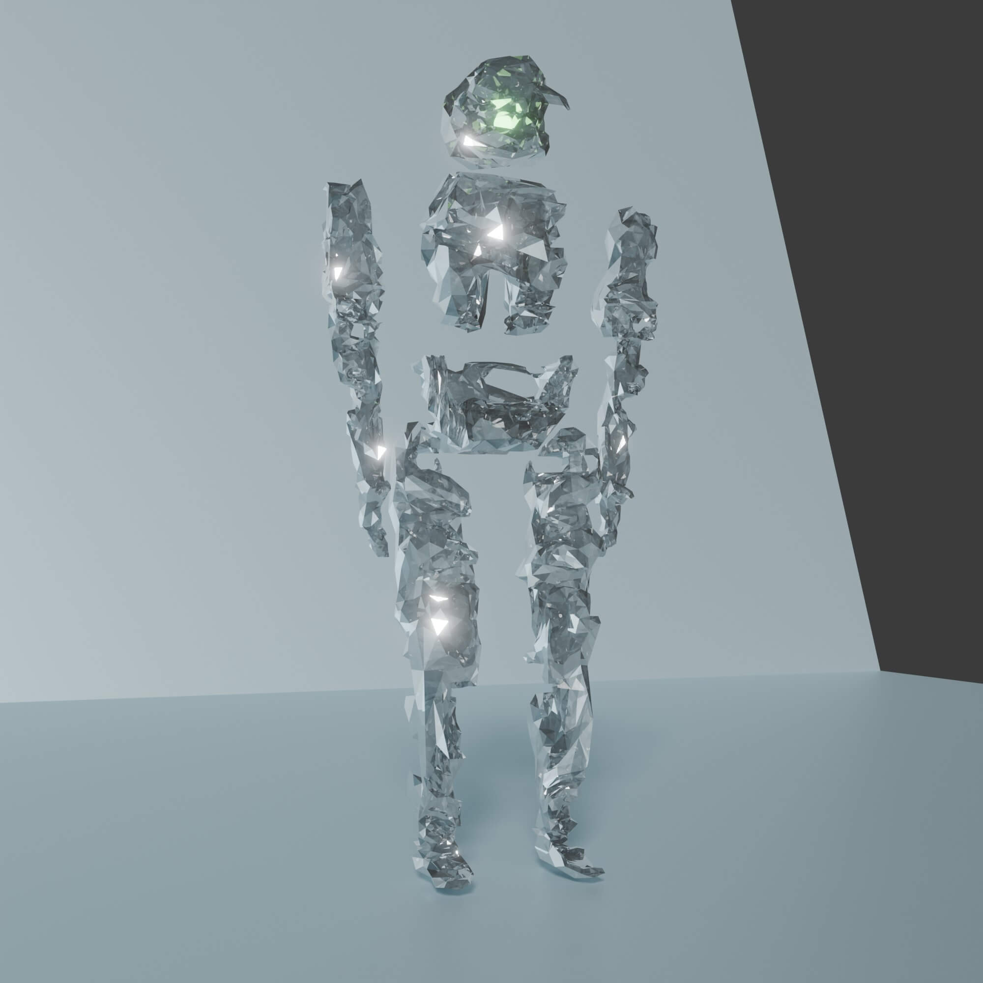 Glass Golem With Glowstick - 3D Model by japanzanuda