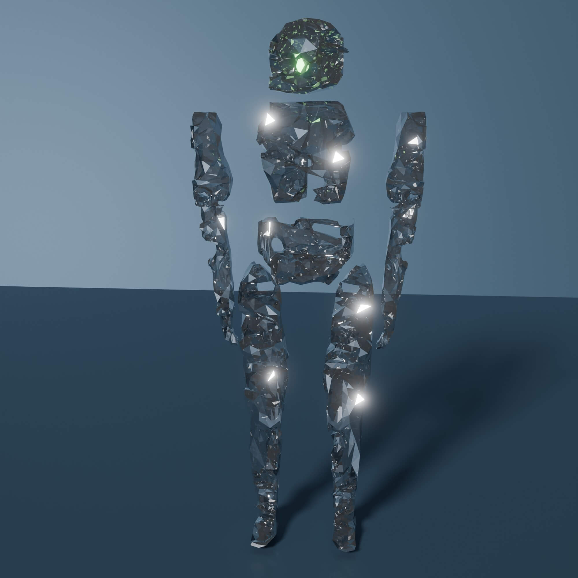 Glass Golem With Glowstick - 3D Model by japanzanuda
