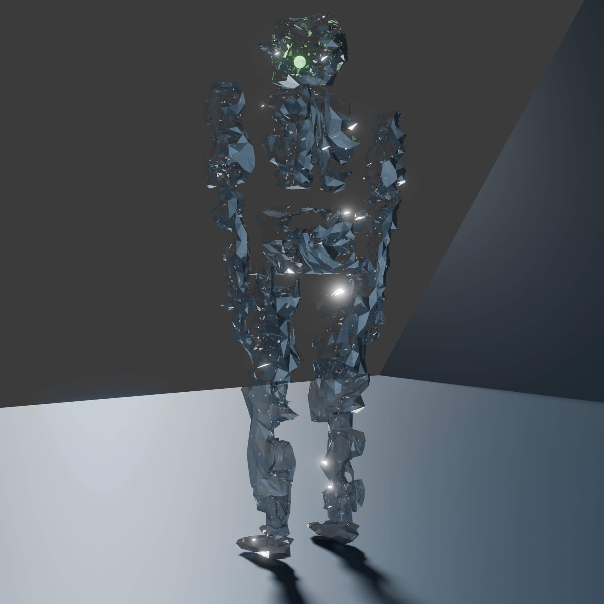 Glass Golem With Glowstick - 3D Model by japanzanuda