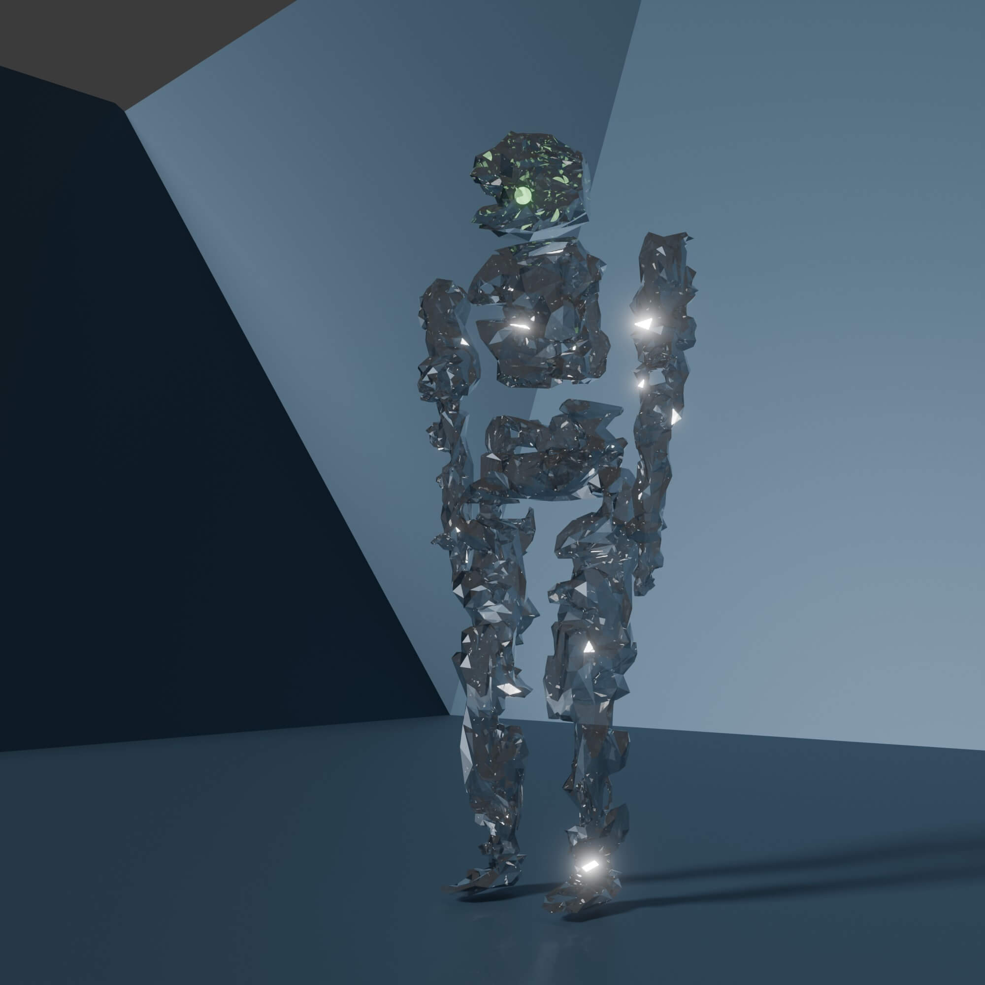 Glass Golem With Glowstick - 3D Model by japanzanuda