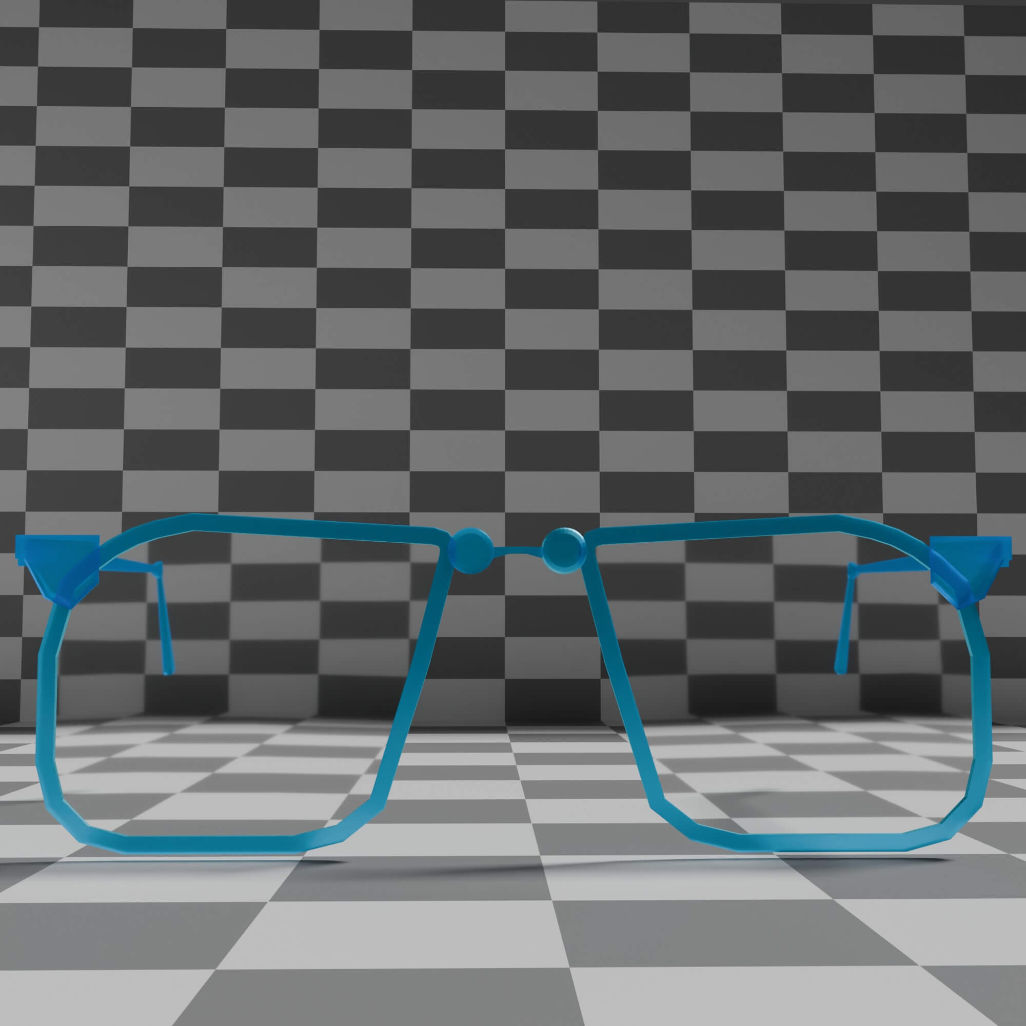 Glasses With Blue Frames - 3D Model by japanzanuda
