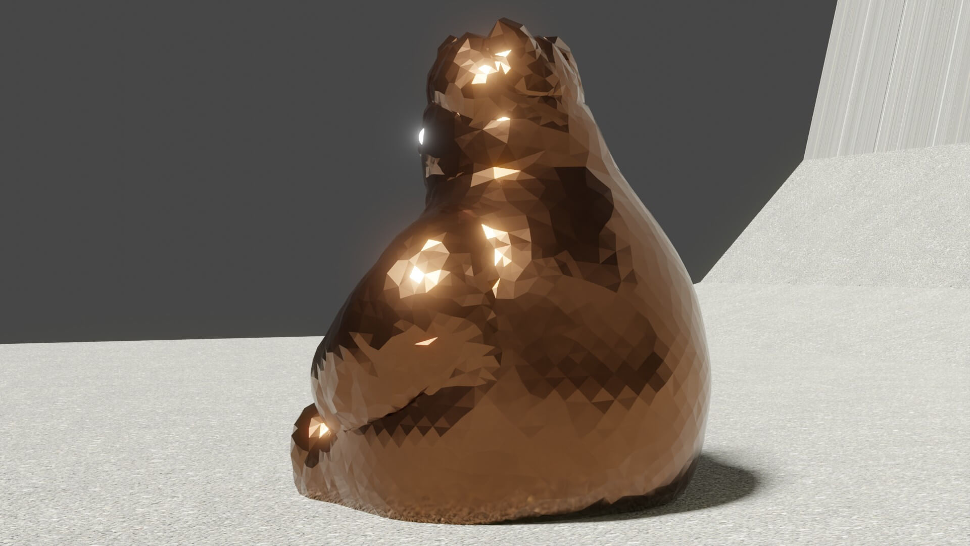 Golden Figurine With Luminous Eyes - 3D Model by japanzanuda