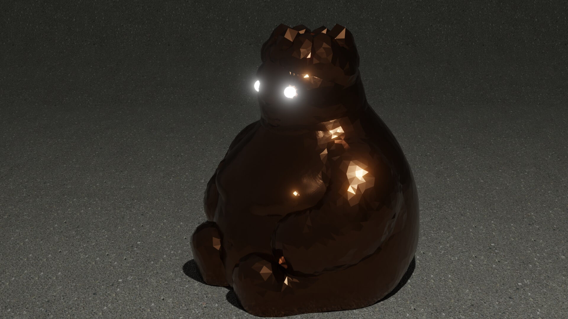 Golden Figurine With Luminous Eyes - 3D Model by japanzanuda