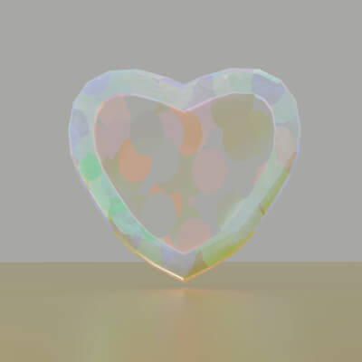 Large Glass Spotted Heart - 3D Model by japanzanuda