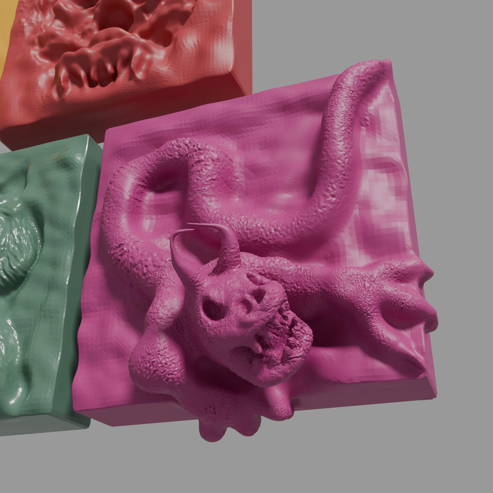 Monster and Animal Tile Set - 3D Model by japanzanuda