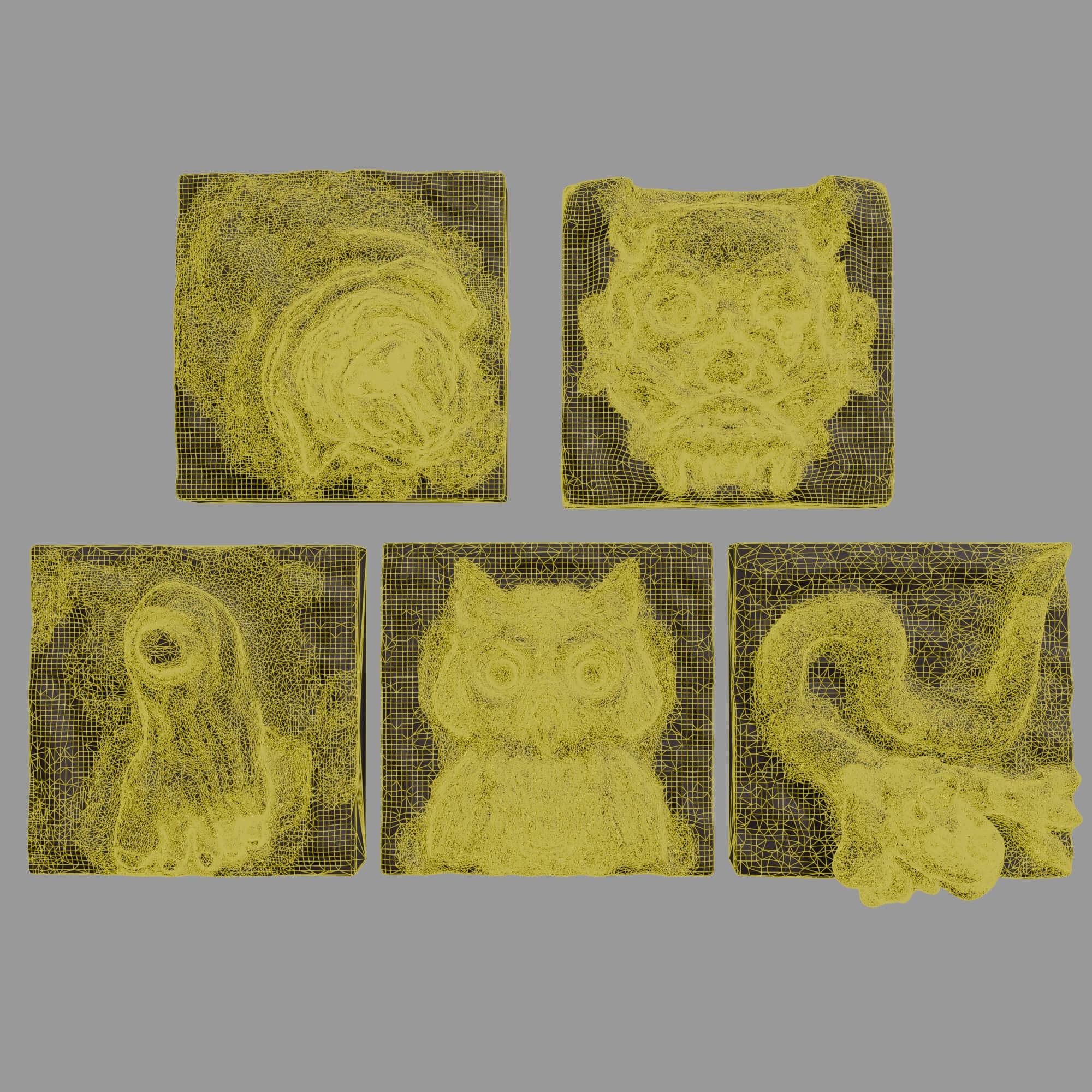 Monster and Animal Tile Set - 3D Model by japanzanuda