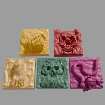 Monster and Animal Tile Set - 3D Model by japanzanuda