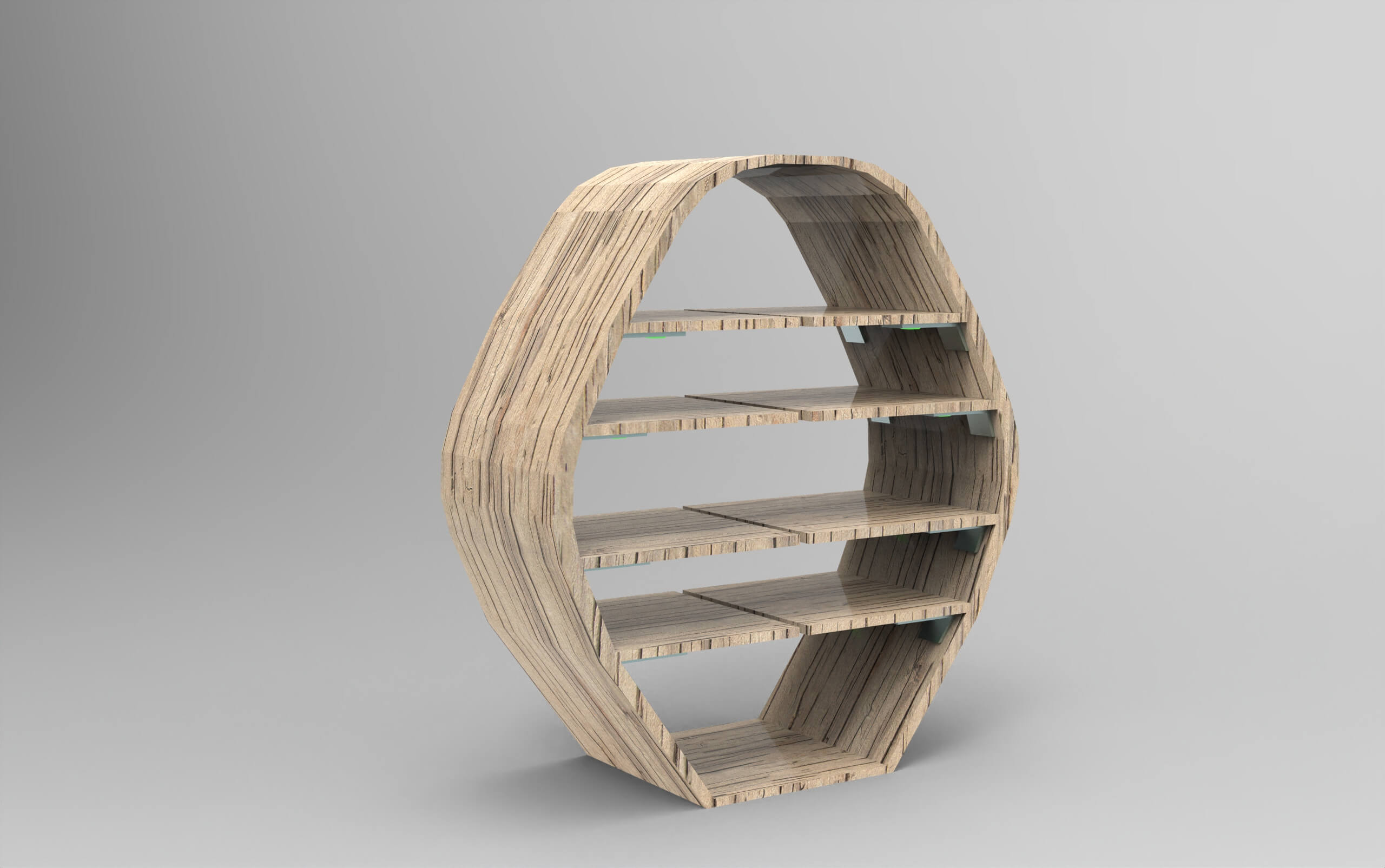 Rounded Bookshelves - 3D Model by japanzanuda