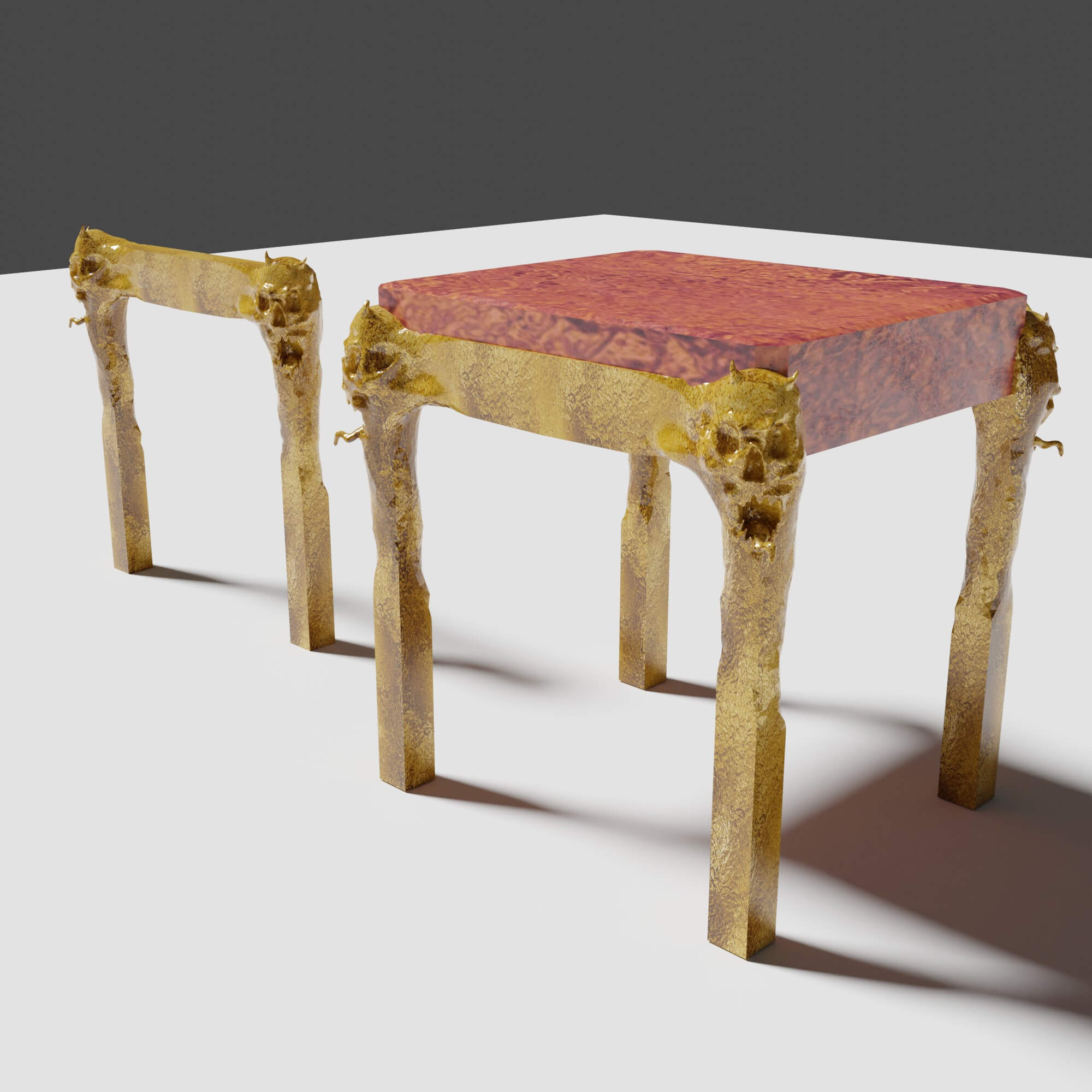 Scary Table With Skulls Legs - 3D Model by japanzanuda