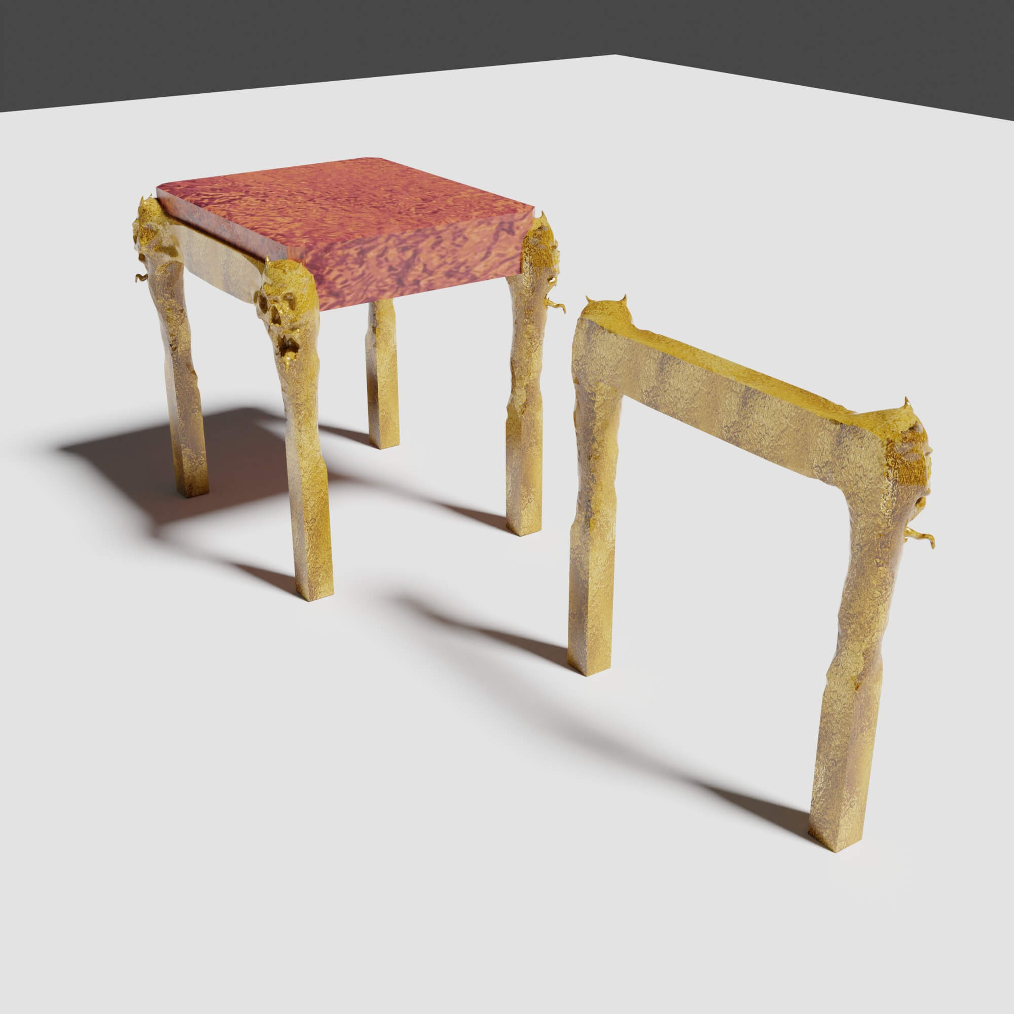 Scary Table With Skulls Legs - 3D Model by japanzanuda