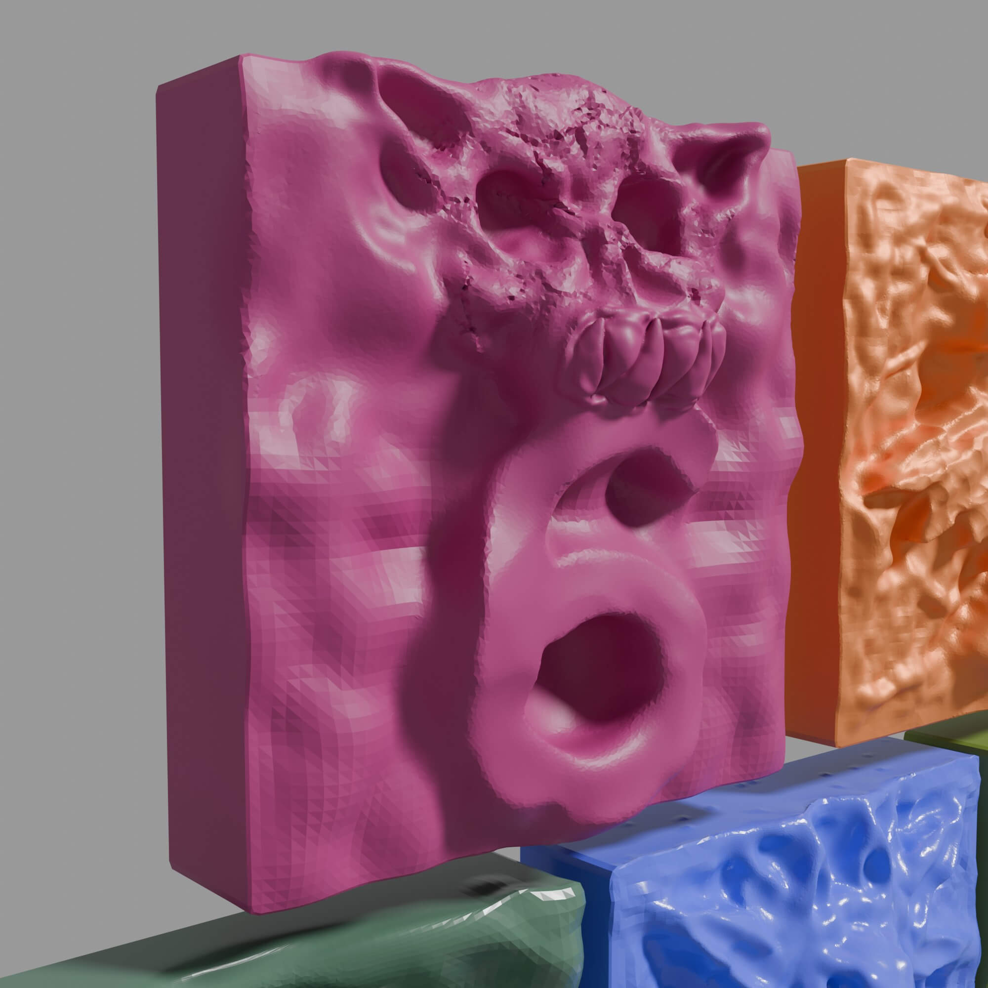 Set of Tiles With Numbers and Creatures - 3D Model by japanzanuda