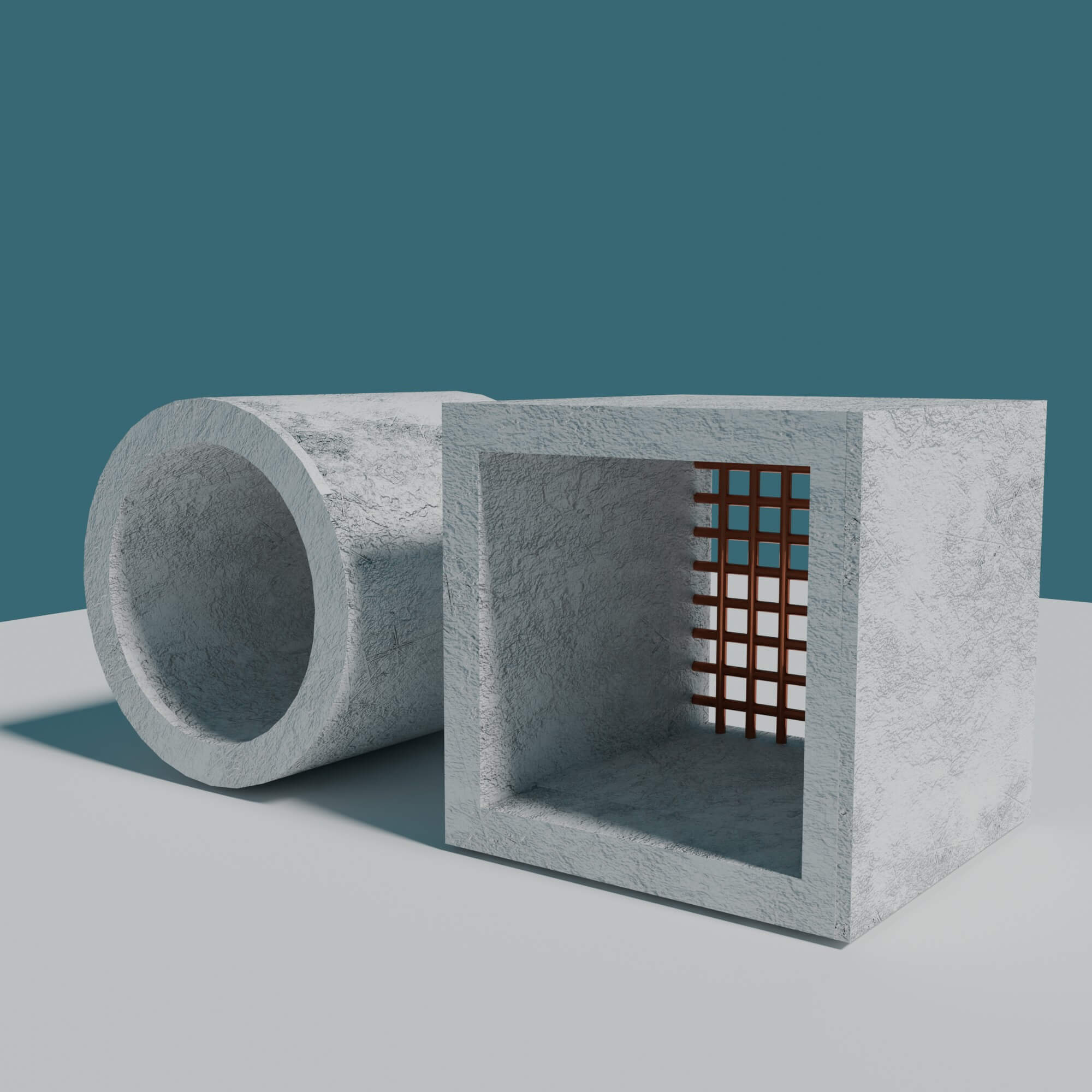 Sewer Grates with Concrete Shells - 3D Model by japanzanuda