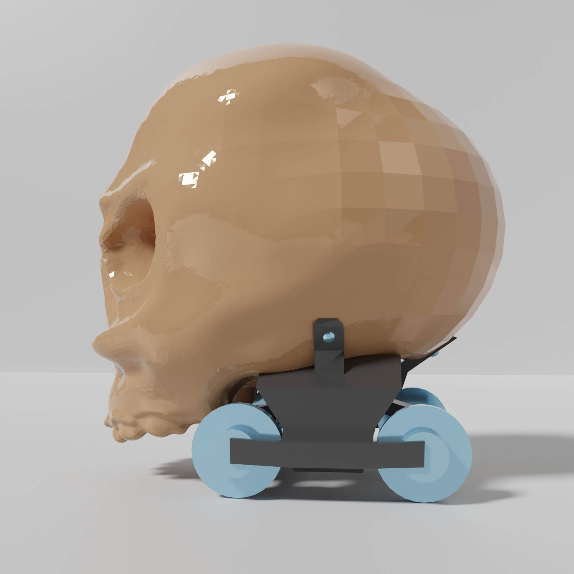 Skull on a Carriage With Wheelsets - 3D Model by japanzanuda