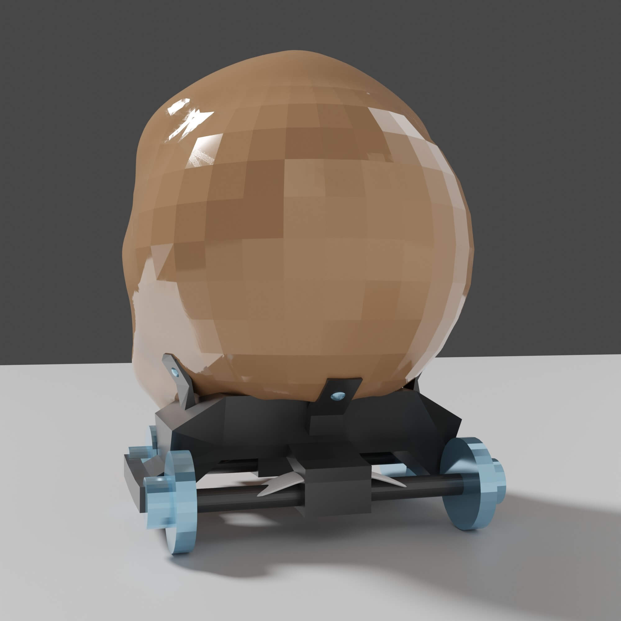 Skull on a Carriage With Wheelsets - 3D Model by japanzanuda