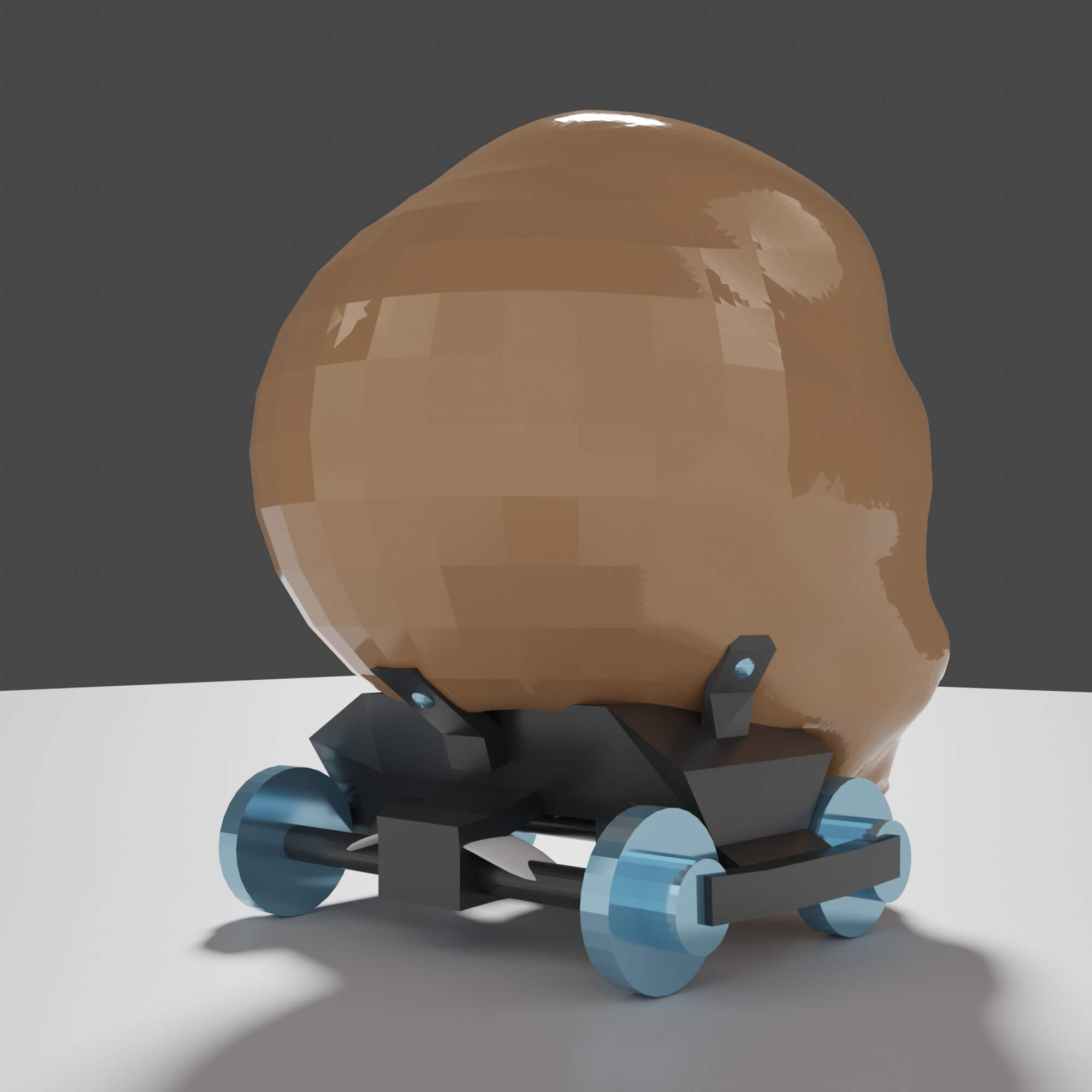 Skull on a Carriage With Wheelsets - 3D Model by japanzanuda