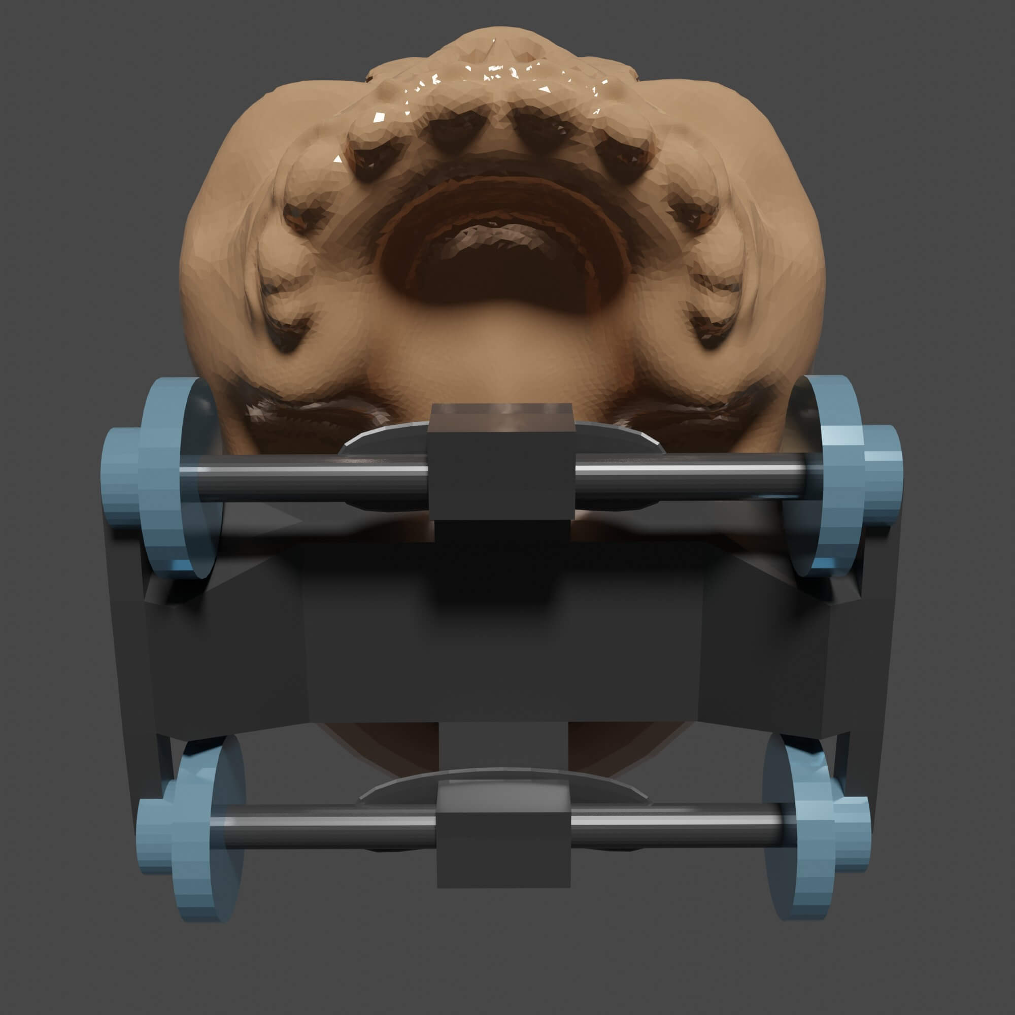 Skull on a Carriage With Wheelsets - 3D Model by japanzanuda