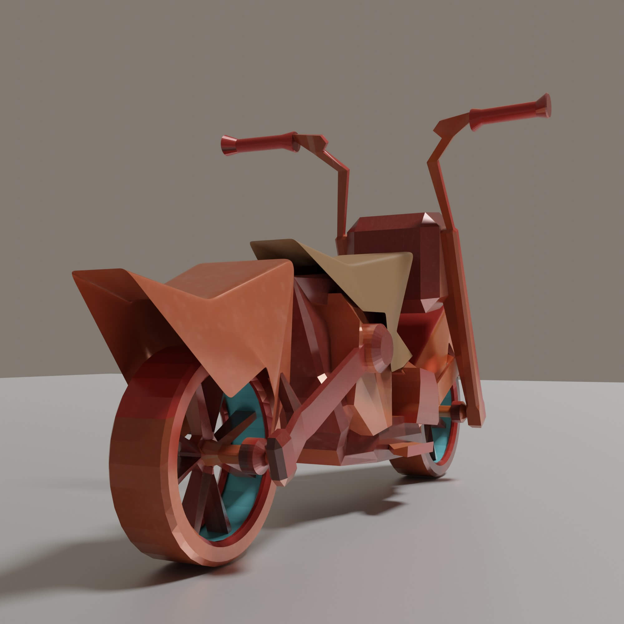 Toy Wooden Motorcycle - 3D Model by japanzanuda
