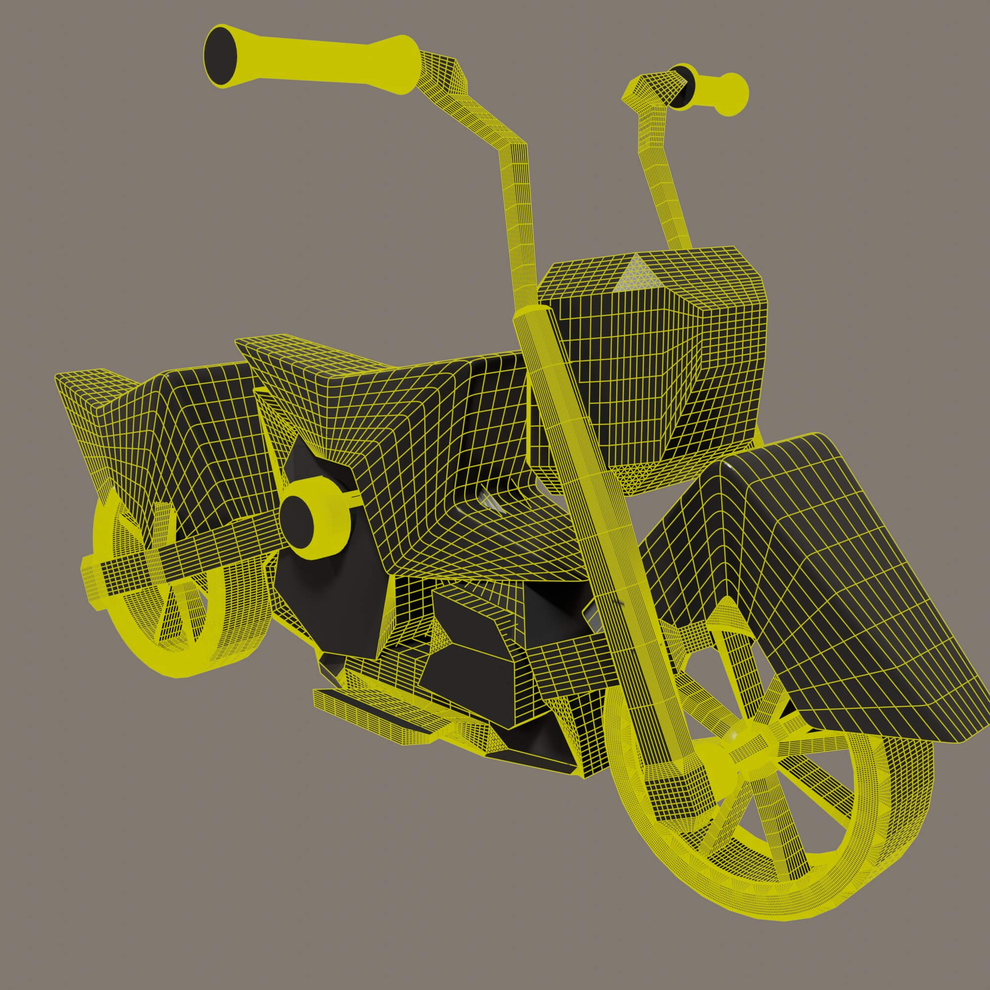 Toy Wooden Motorcycle - 3D Model by japanzanuda