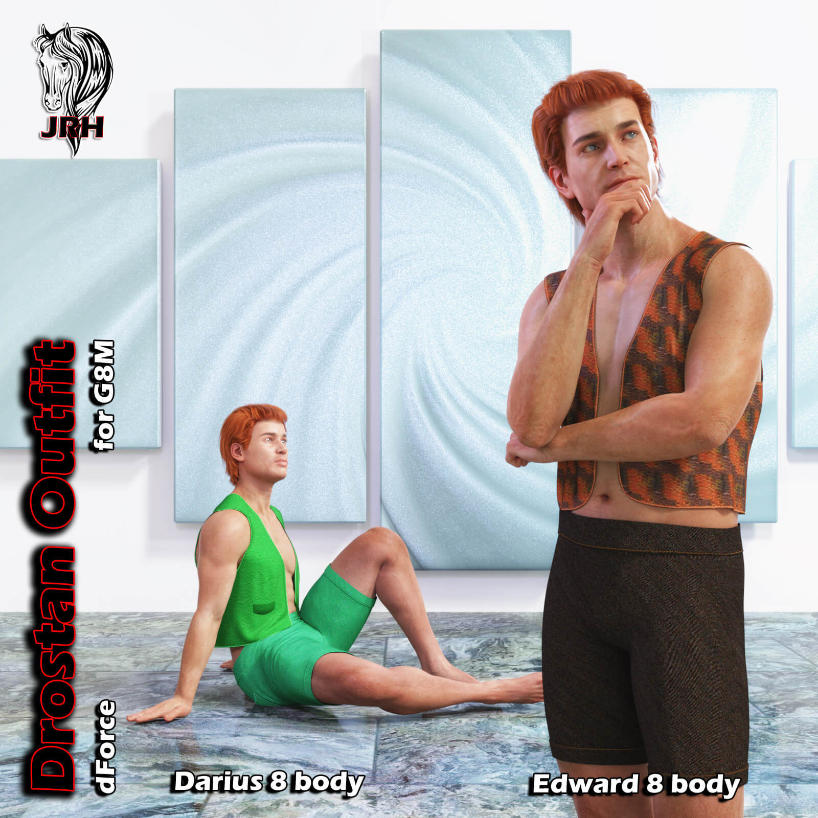 JRH DForce Drostan Outfit for G8M - Daz Content by JaReHorse