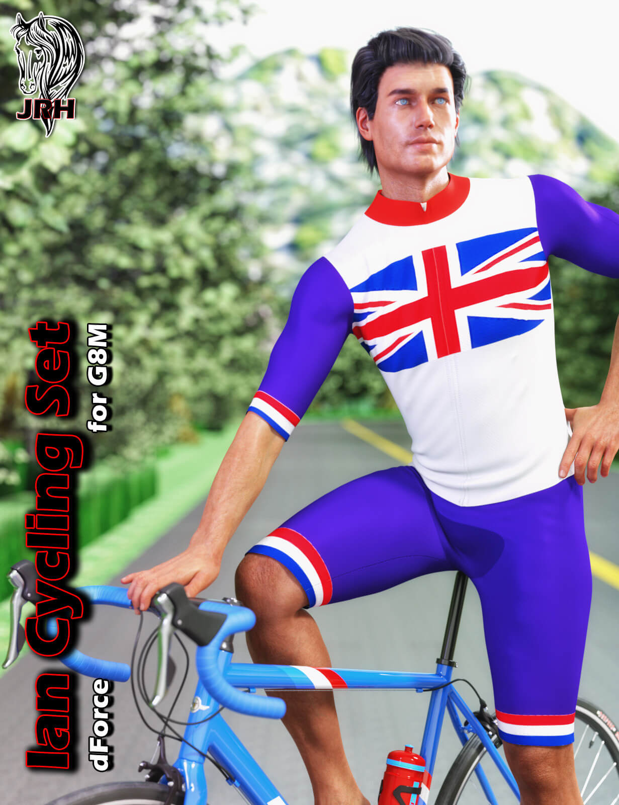 JRH DForce Ian Cycling Set for G8M - Daz Content by JaReHorse