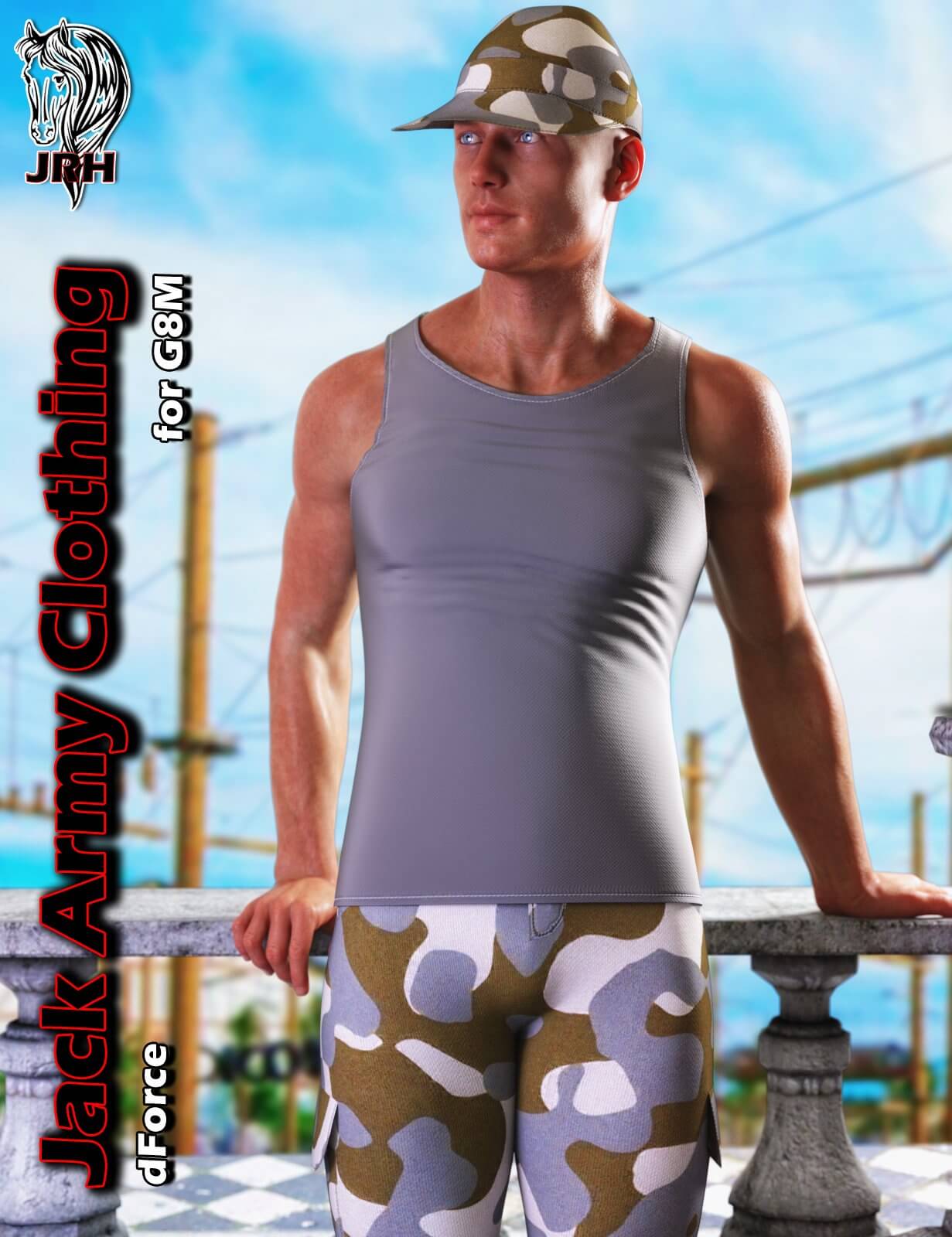 JRH dForce Jack Army Clothing For G8M - Daz Content by JaReHorse