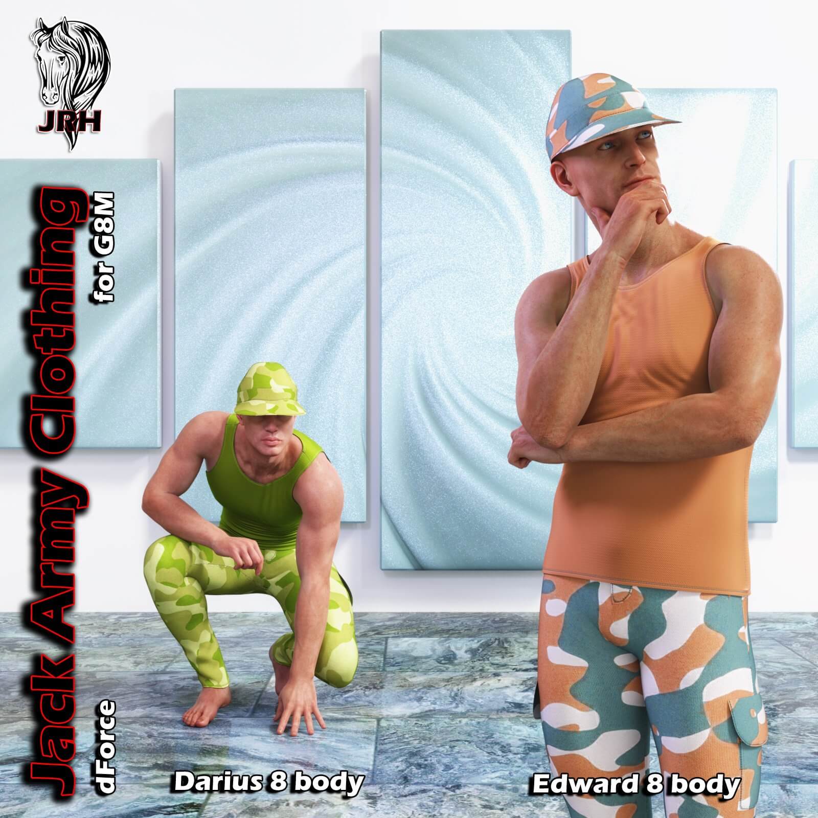 JRH dForce Jack Army Clothing For G8M - Daz Content by JaReHorse