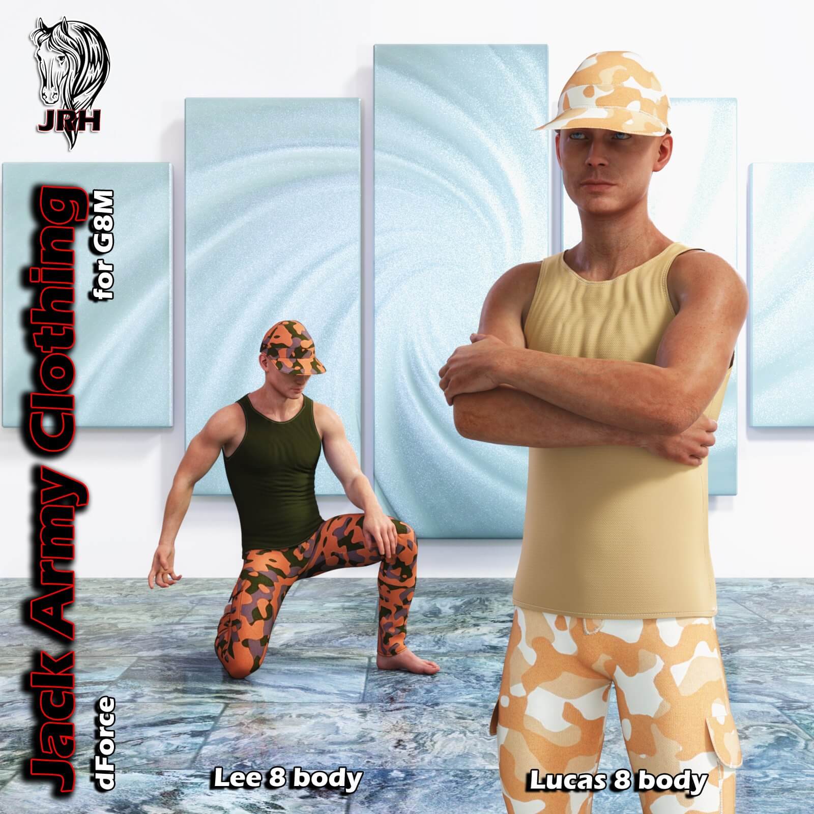 JRH dForce Jack Army Clothing For G8M - Daz Content by JaReHorse