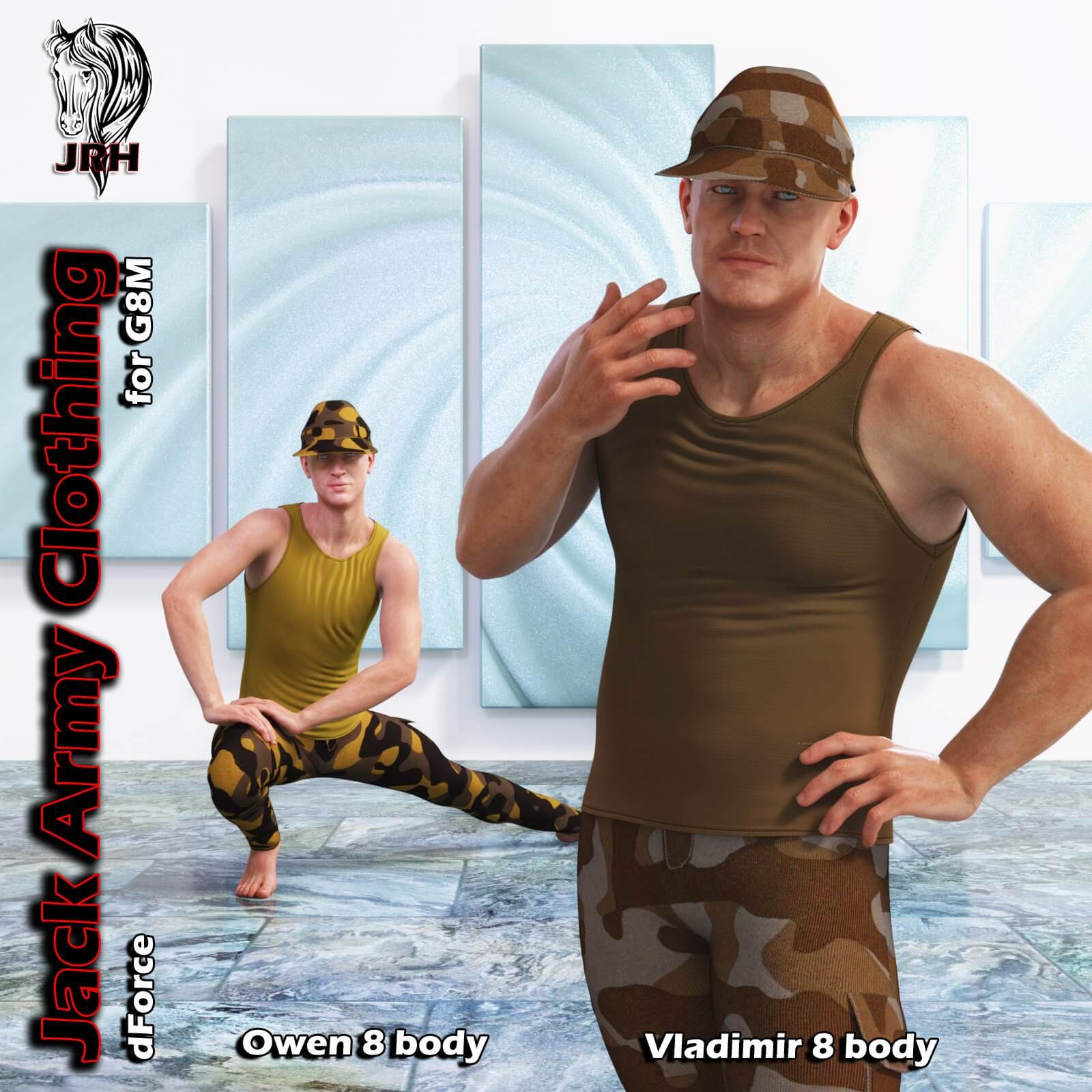 JRH dForce Jack Army Clothing For G8M - Daz Content by JaReHorse