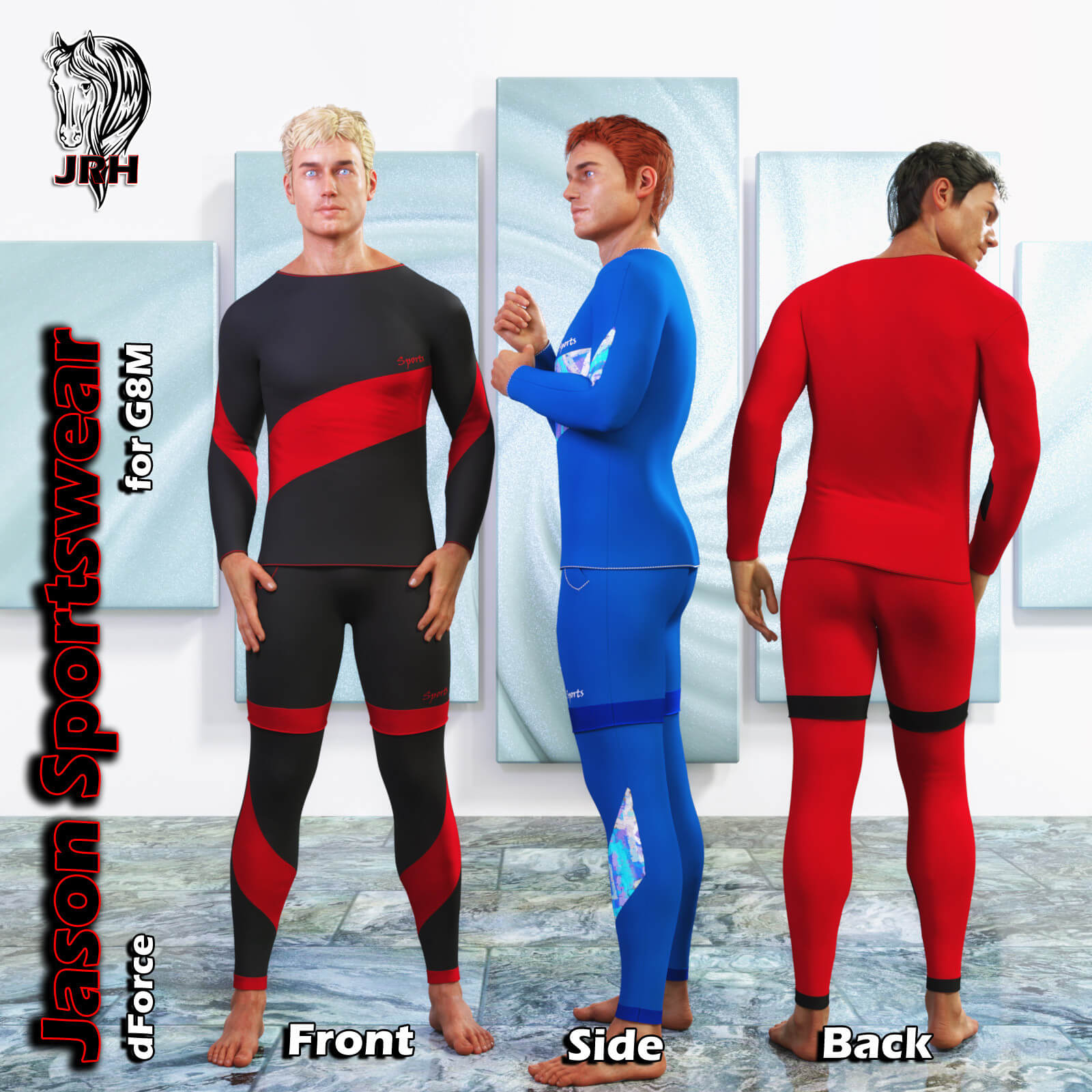 JRH DForce Jason Sportswear for G8M - Daz Content by JaReHorse