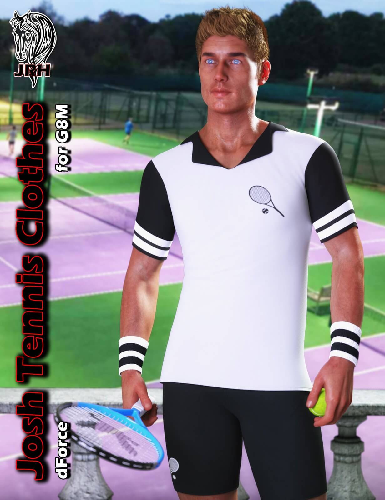 JRH dForce Josh Tennis Clothes For G8M - Daz Content by JaReHorse