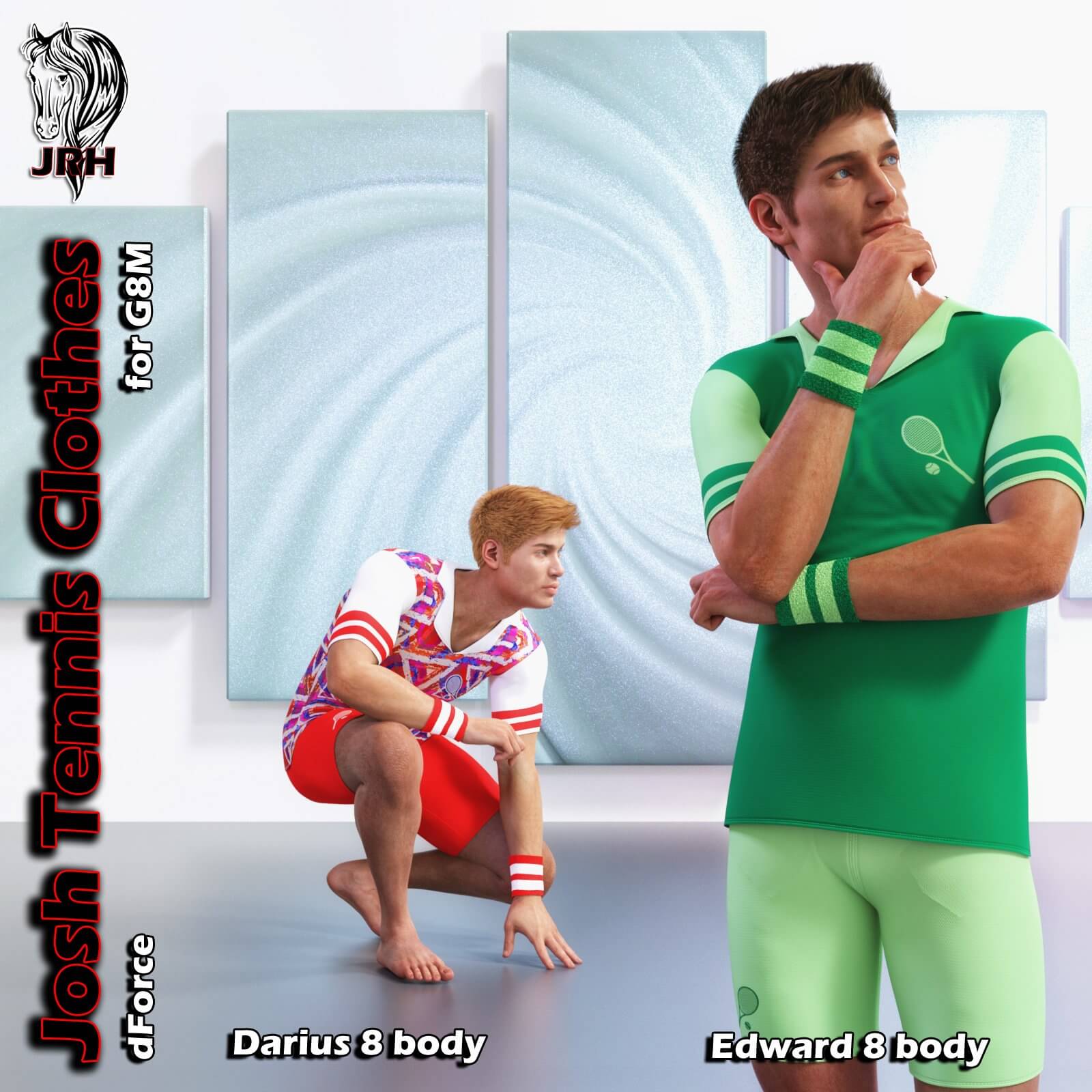 JRH dForce Josh Tennis Clothes For G8M - Daz Content by JaReHorse
